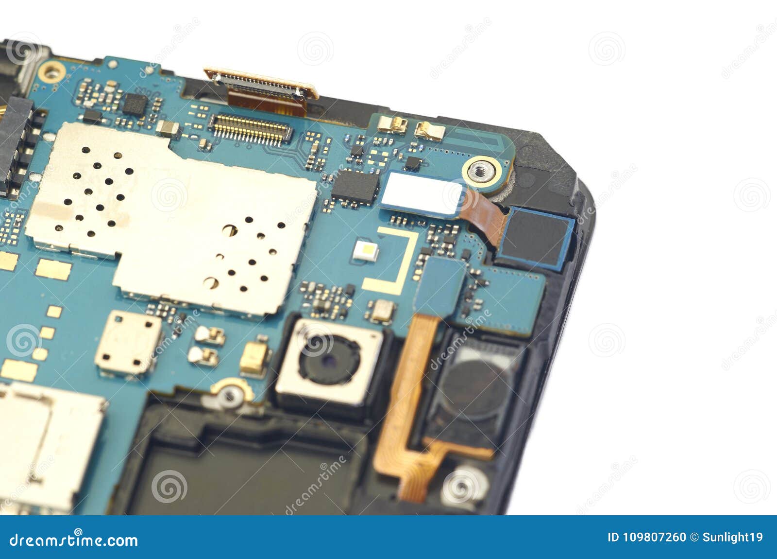Disassembly of Smartphone Showing Electrical Board Inside. the P Stock ...