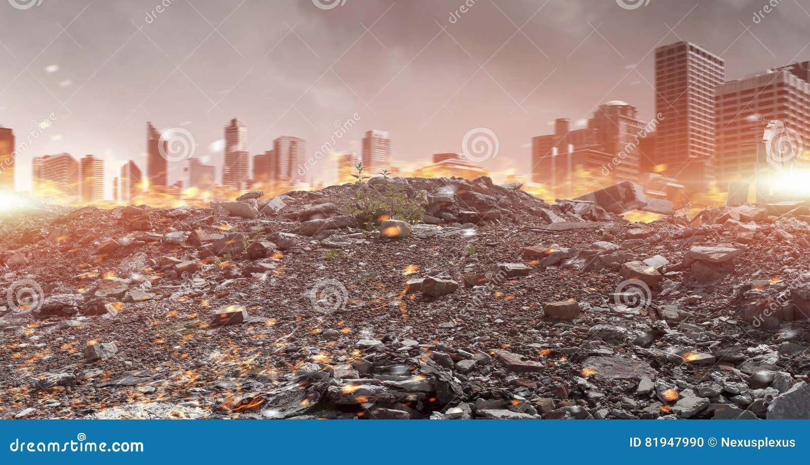 Disaster in City Concept . Mixed Media Stock Photo - Image of dangerous ...