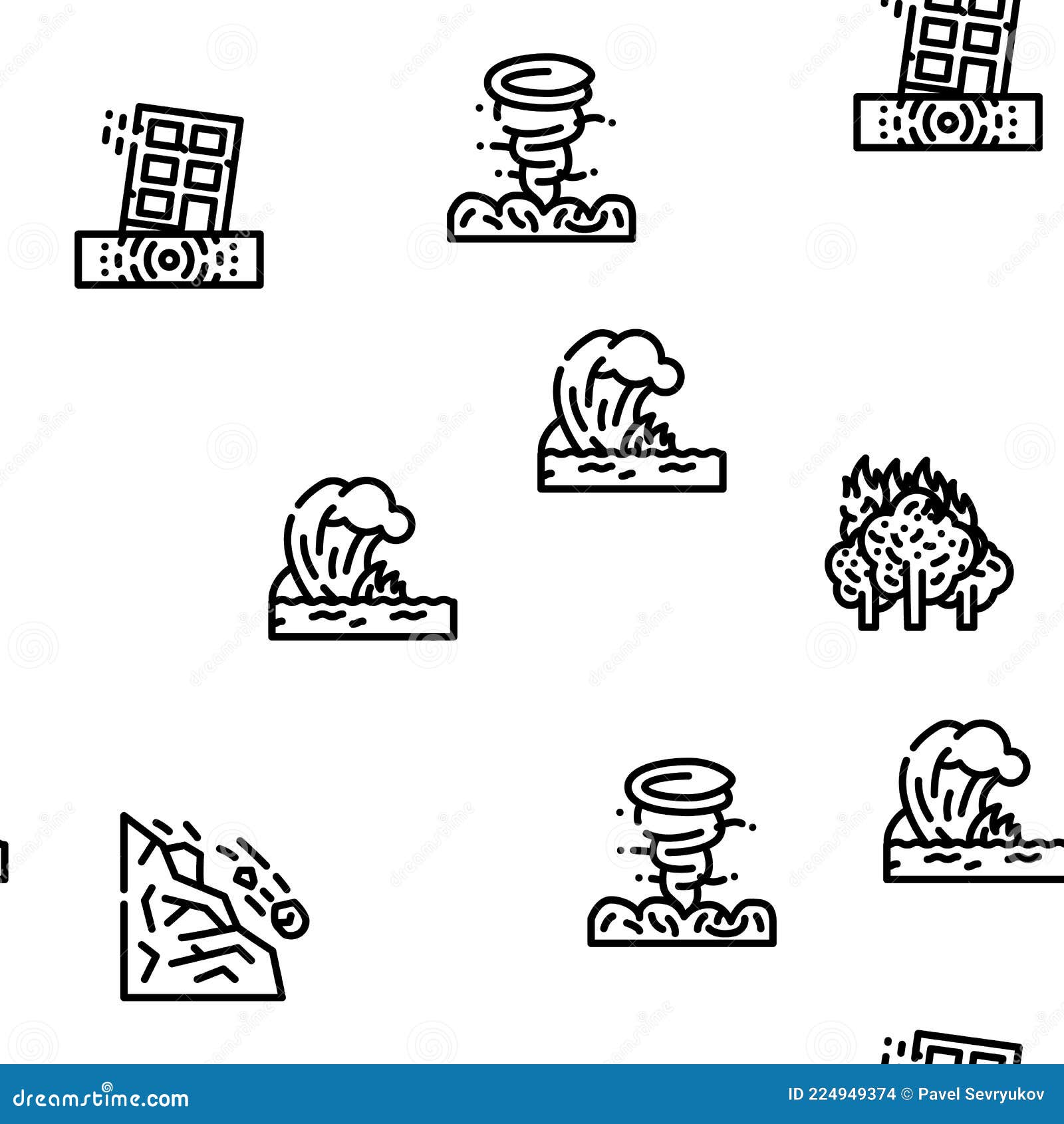 Disaster Destruction Vector Seamless Pattern Stock Vector ...
