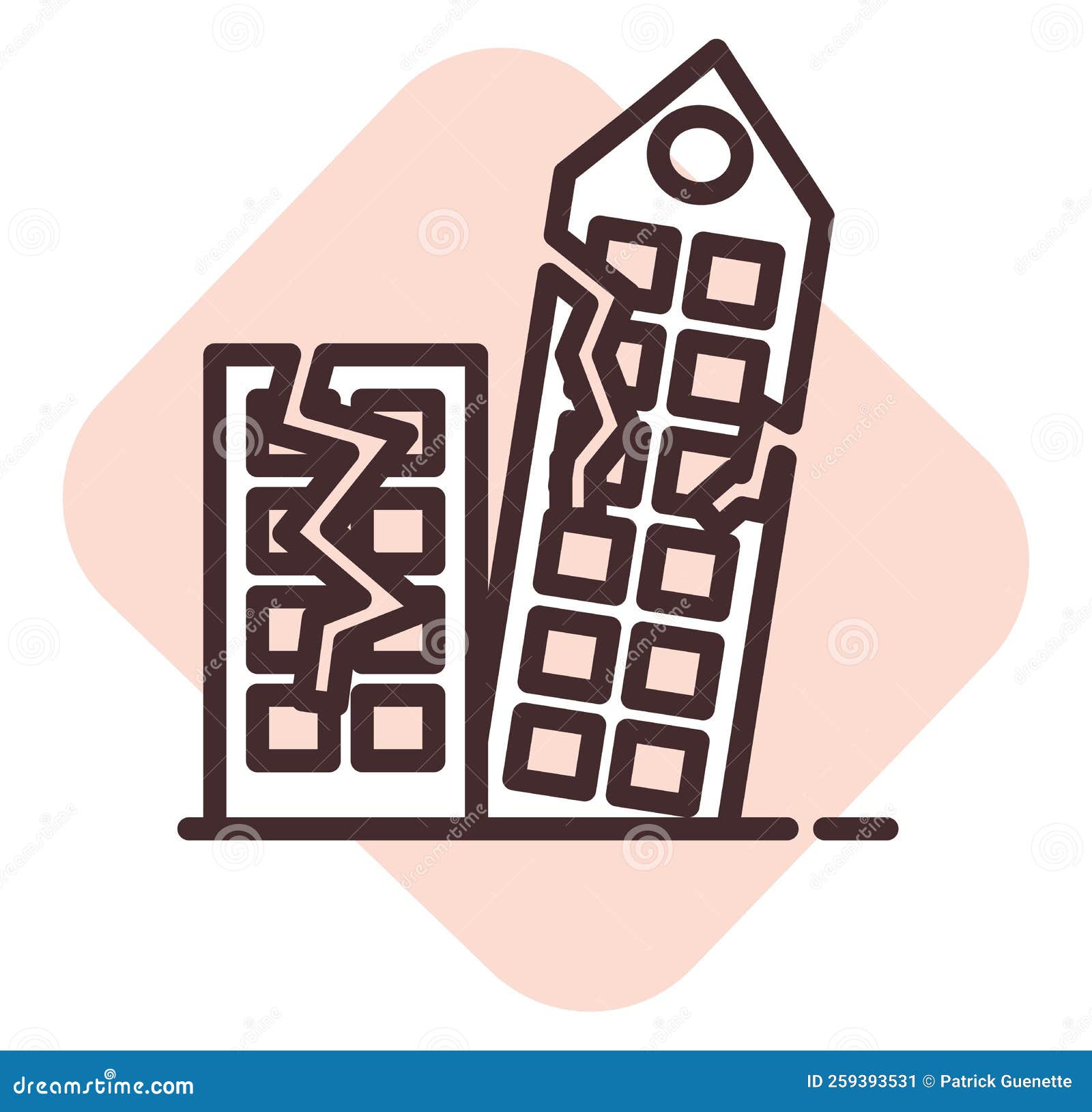 Disaster Earthquake Damage, Icon Stock Vector - Illustration of ...