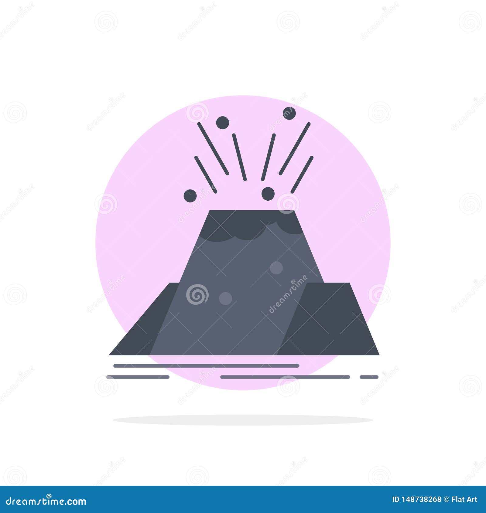 Disaster, Eruption, Volcano, Alert, Safety Flat Color Icon Vector Stock ...