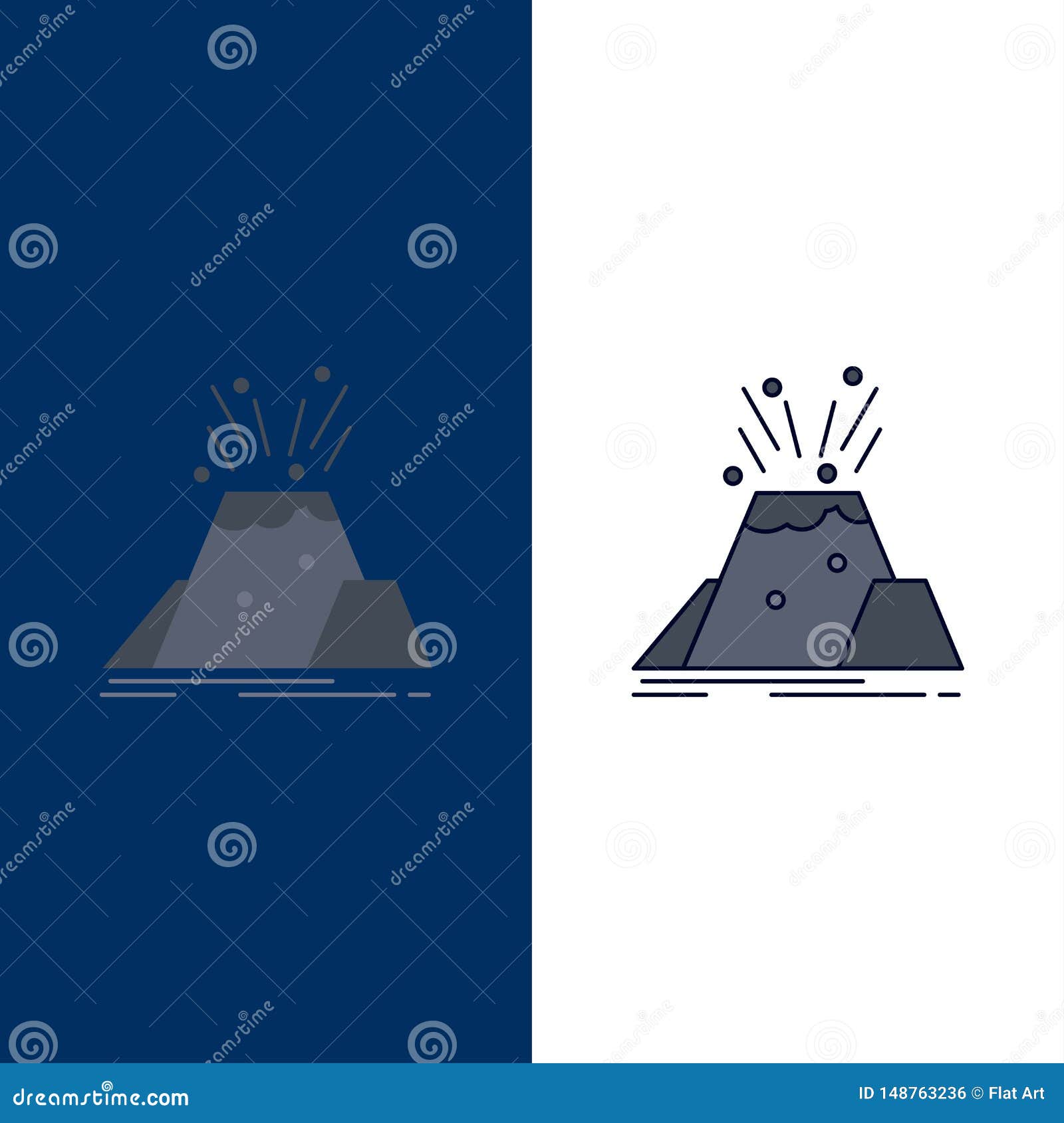 Disaster, Eruption, Volcano, Alert, Safety Flat Color Icon Vector Stock ...