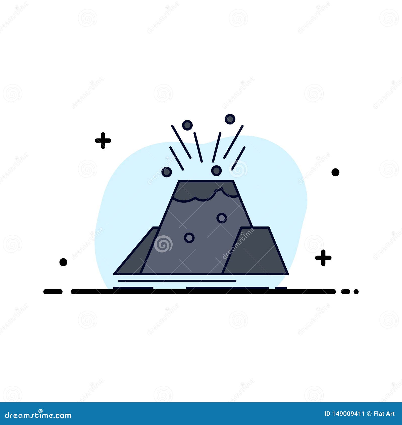 Disaster, Eruption, Volcano, Alert, Safety Flat Color Icon Vector Stock ...