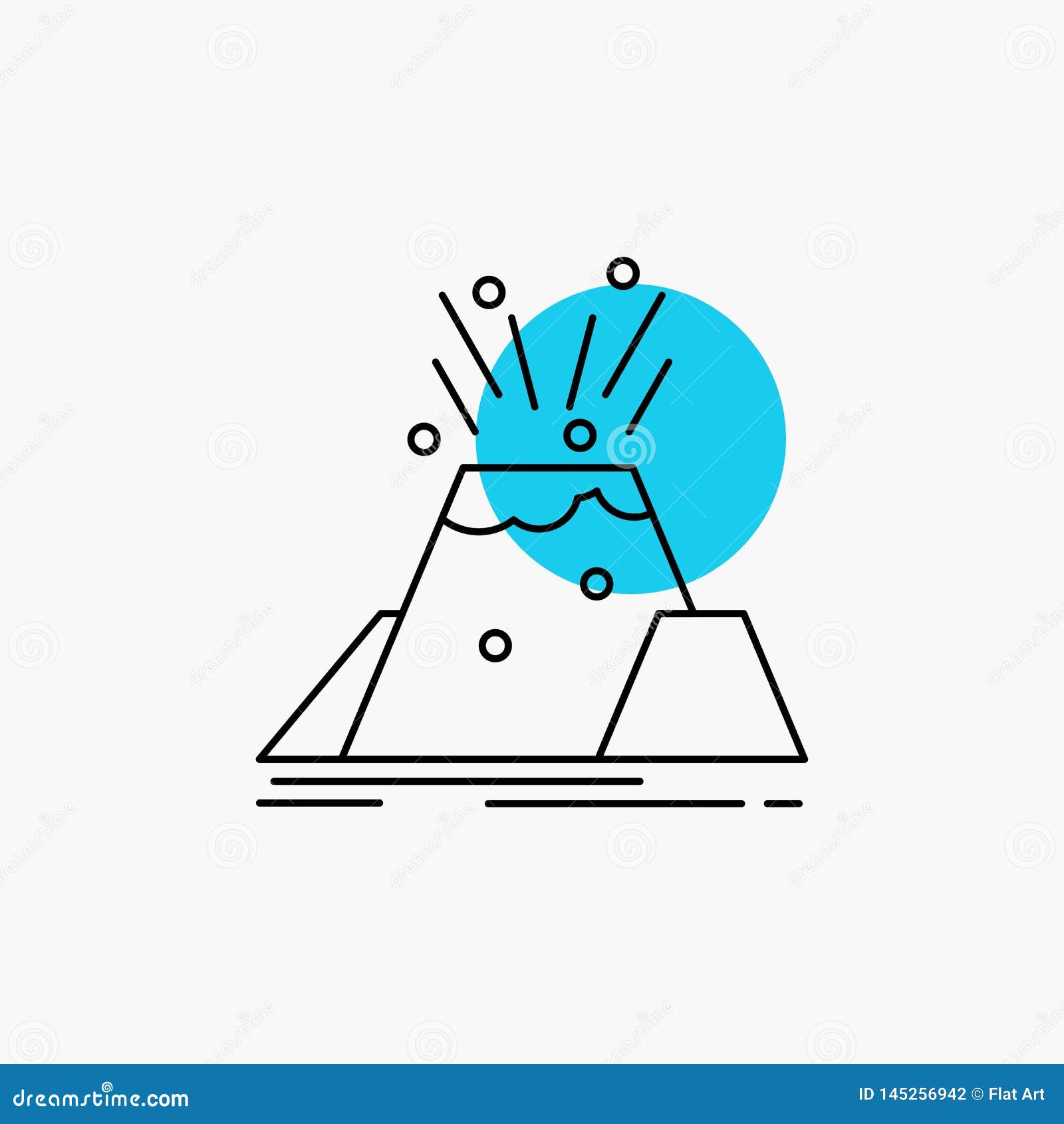 Disaster, Eruption, Volcano, Alert, Safety Line Icon Stock Vector ...