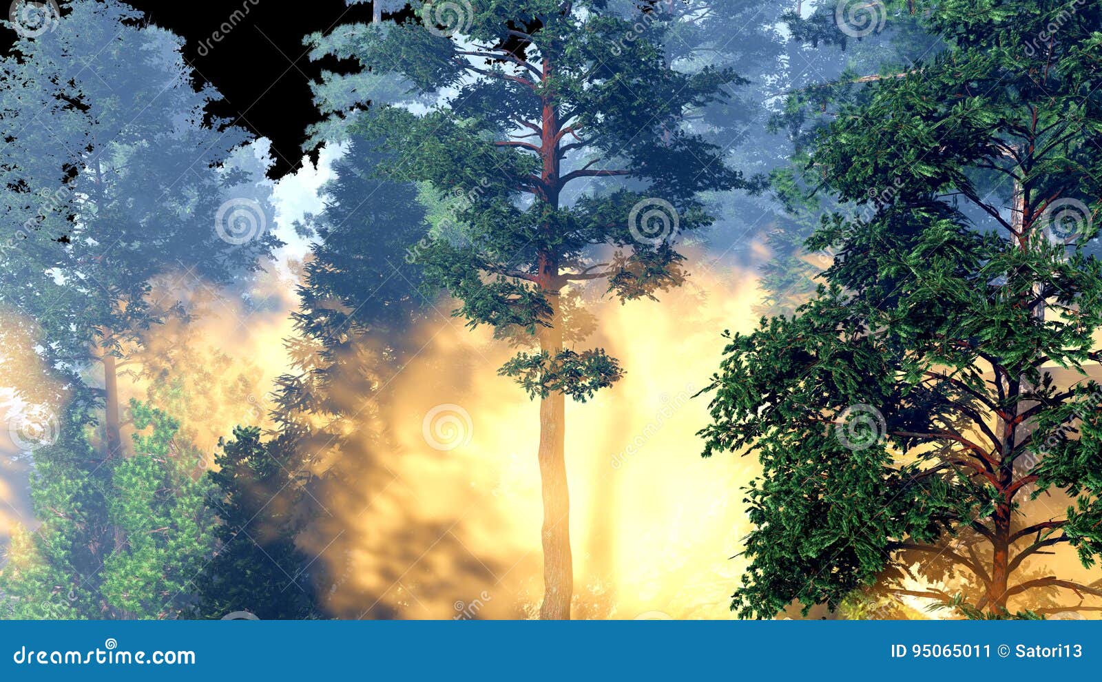 Disaster with Fire in the Forest 3d Rendering Stock Illustration ...