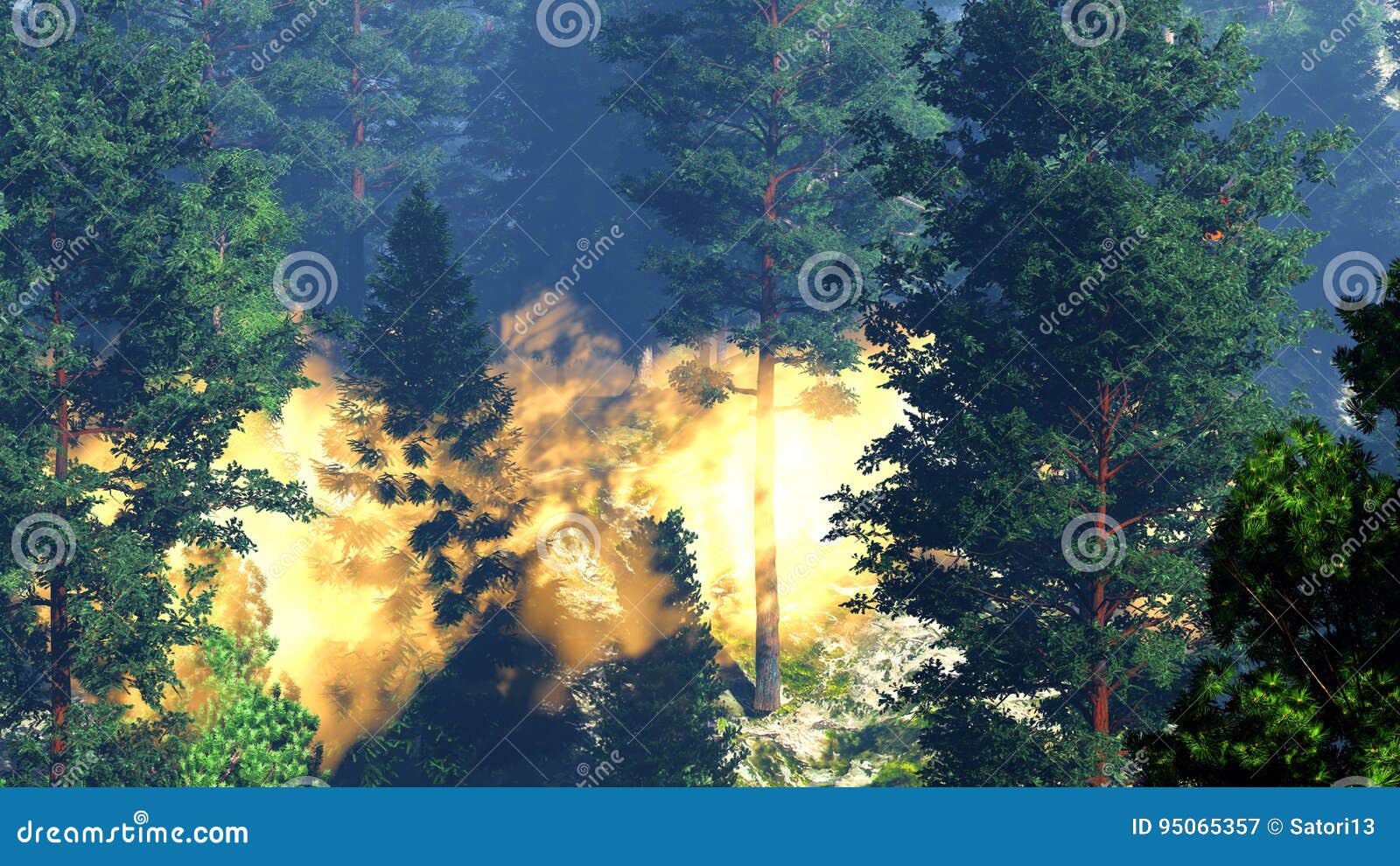 Disaster with Fire in the Forest 3d Rendering Stock Illustration ...