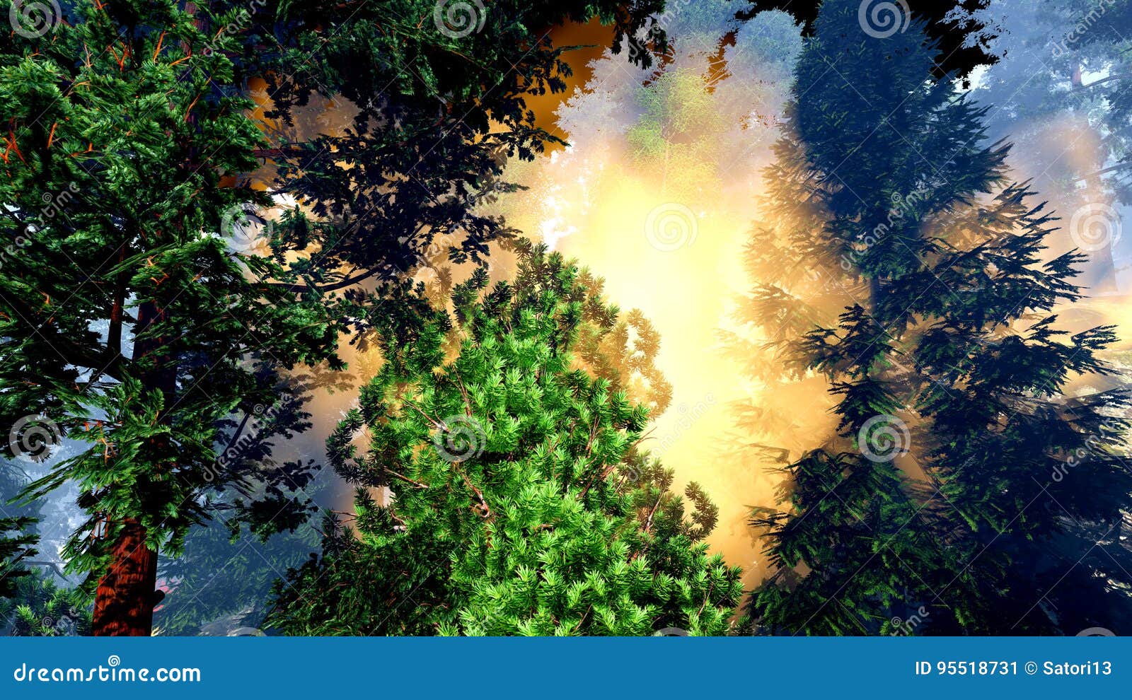 Disaster with Fire in the Forest 3d Rendering Stock Illustration ...