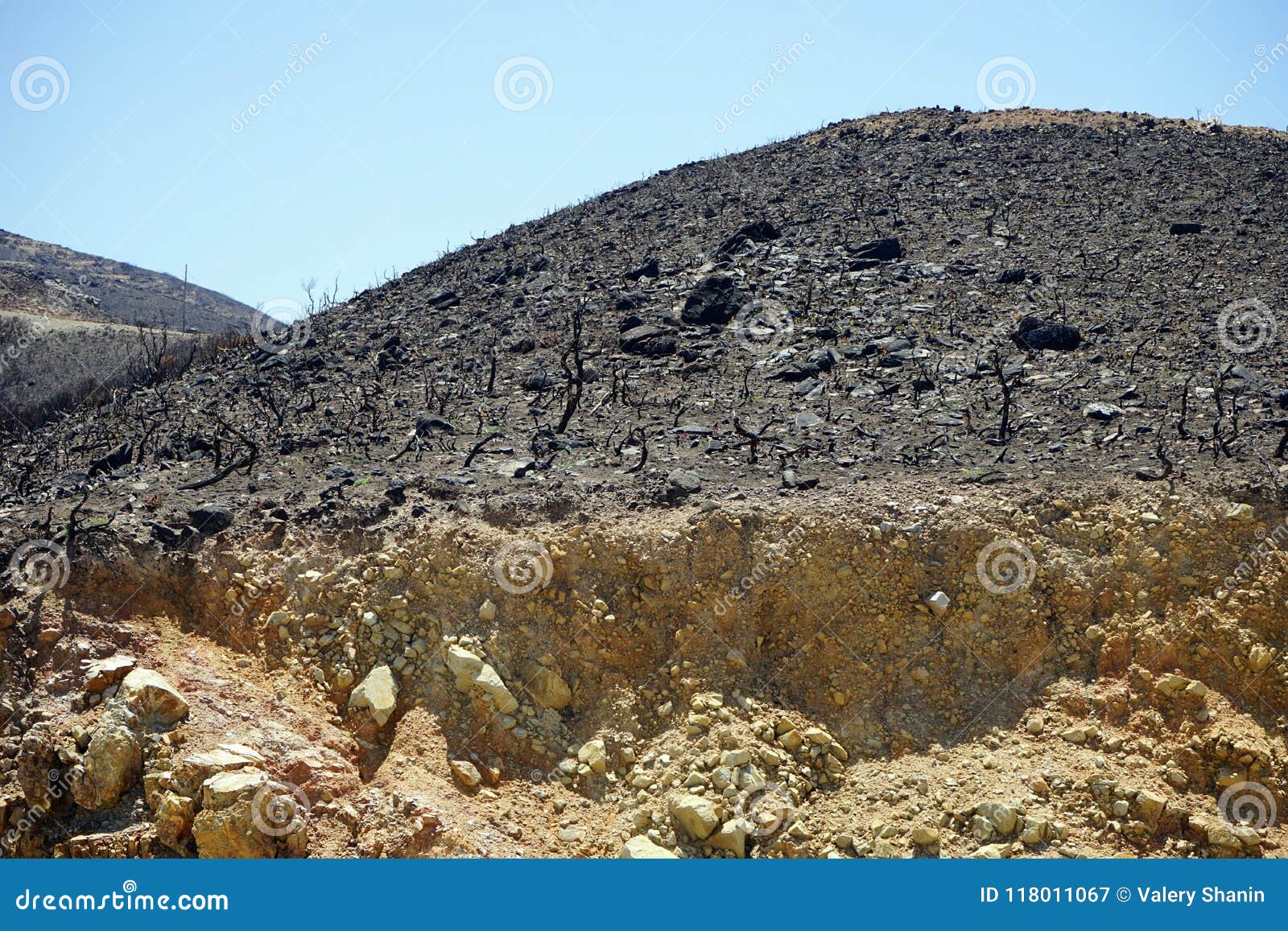 Burned slope of rock stock image. Image of black, nature - 118011067