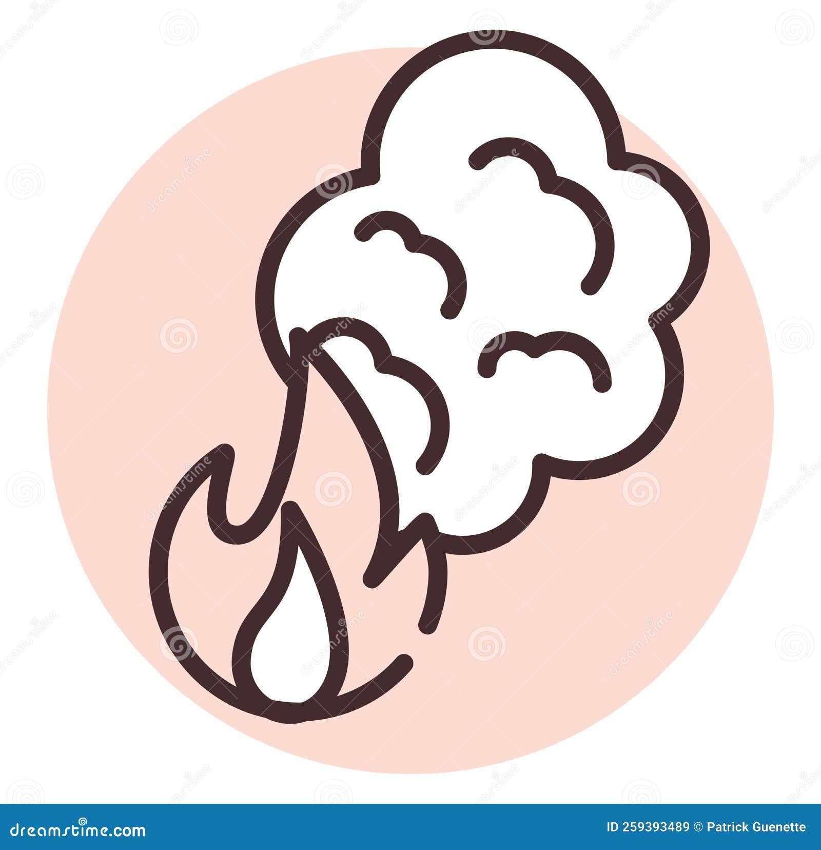 Disaster Fire and Smoke, Icon Stock Vector - Illustration of design ...