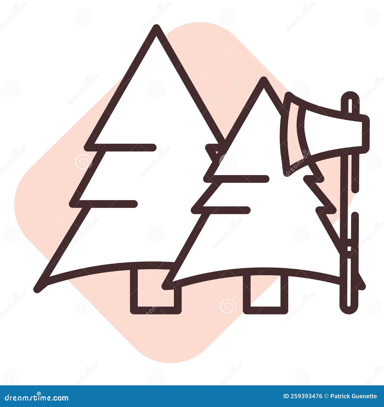 Disaster Forest Tree Cutting, Icon Stock Vector - Illustration of ...