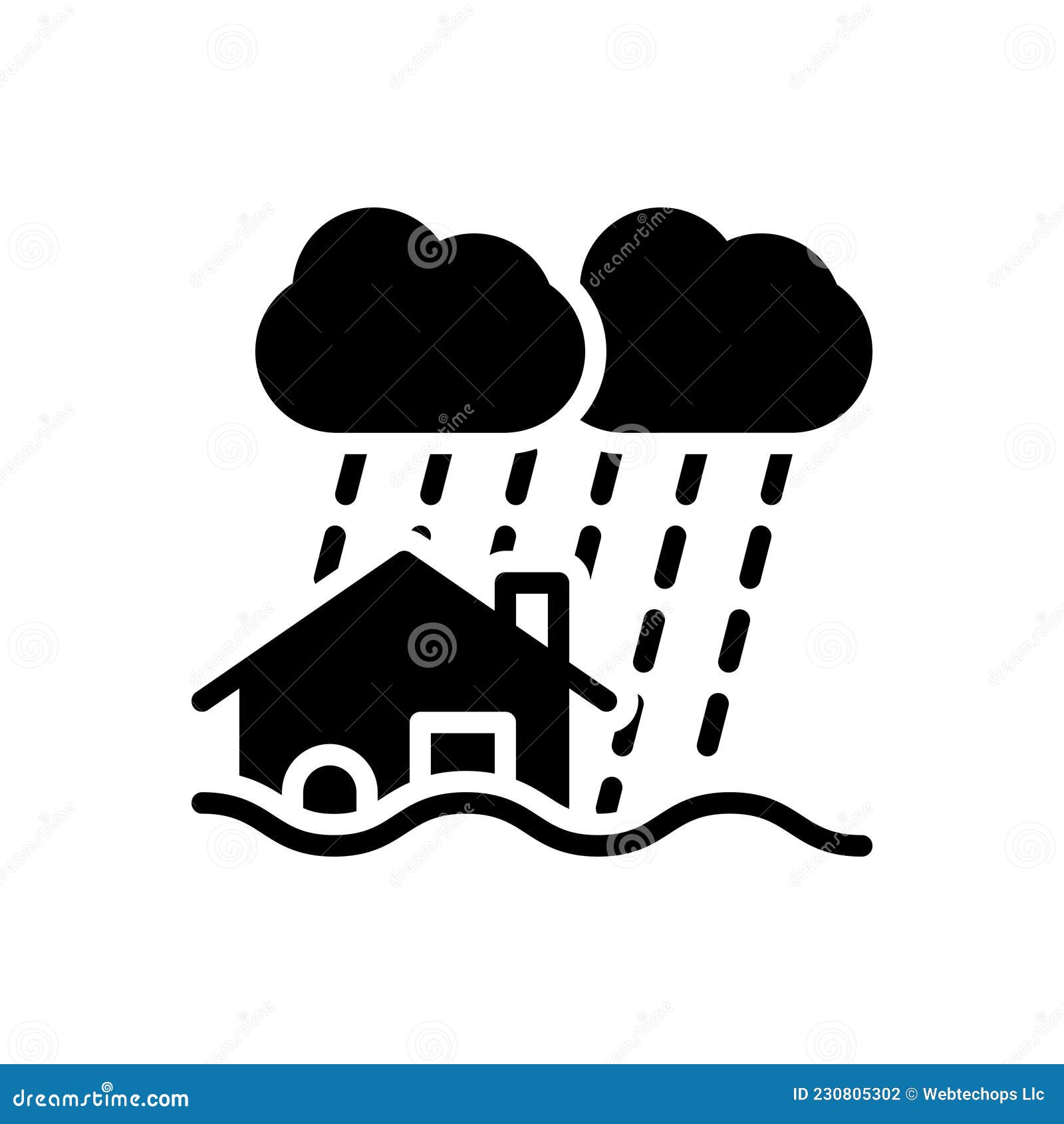 Black Solid Icon for Disaster, Calamity and Adversity Stock Vector ...