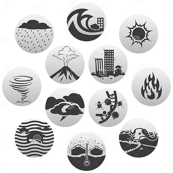 Disaster icons stock vector. Illustration of thunder - 59056989