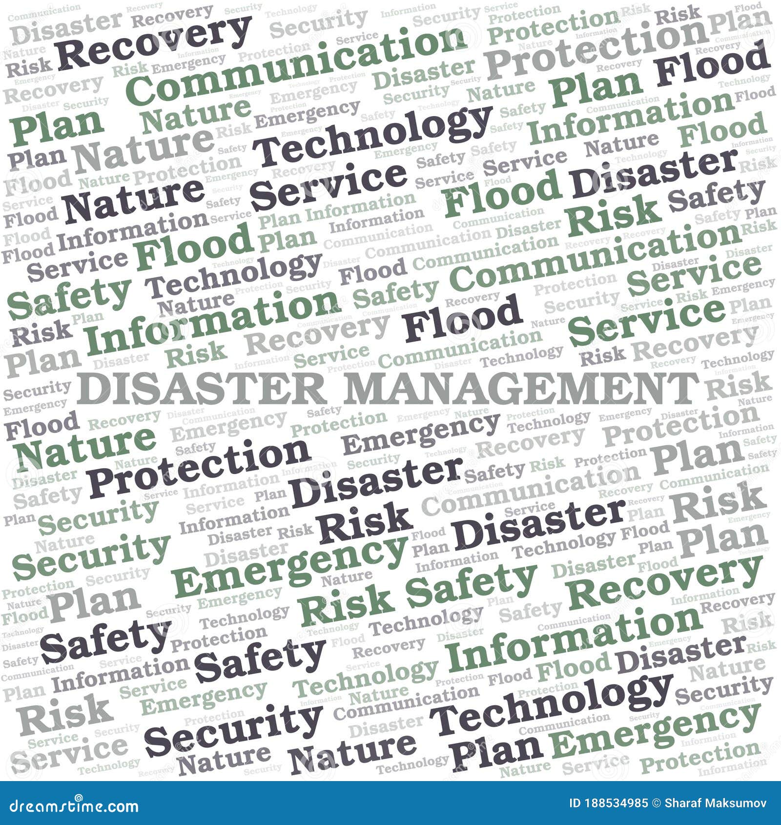 Disaster Management Typography Vector Word Cloud. Stock Vector ...