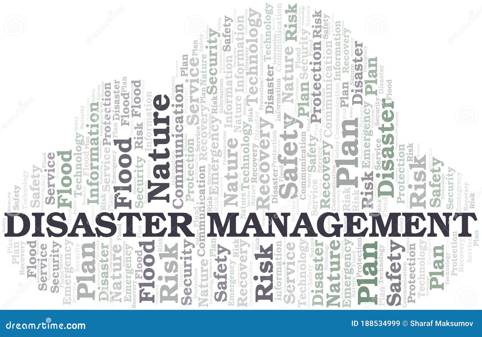 Disaster Management Typography Vector Word Cloud. Stock Vector ...