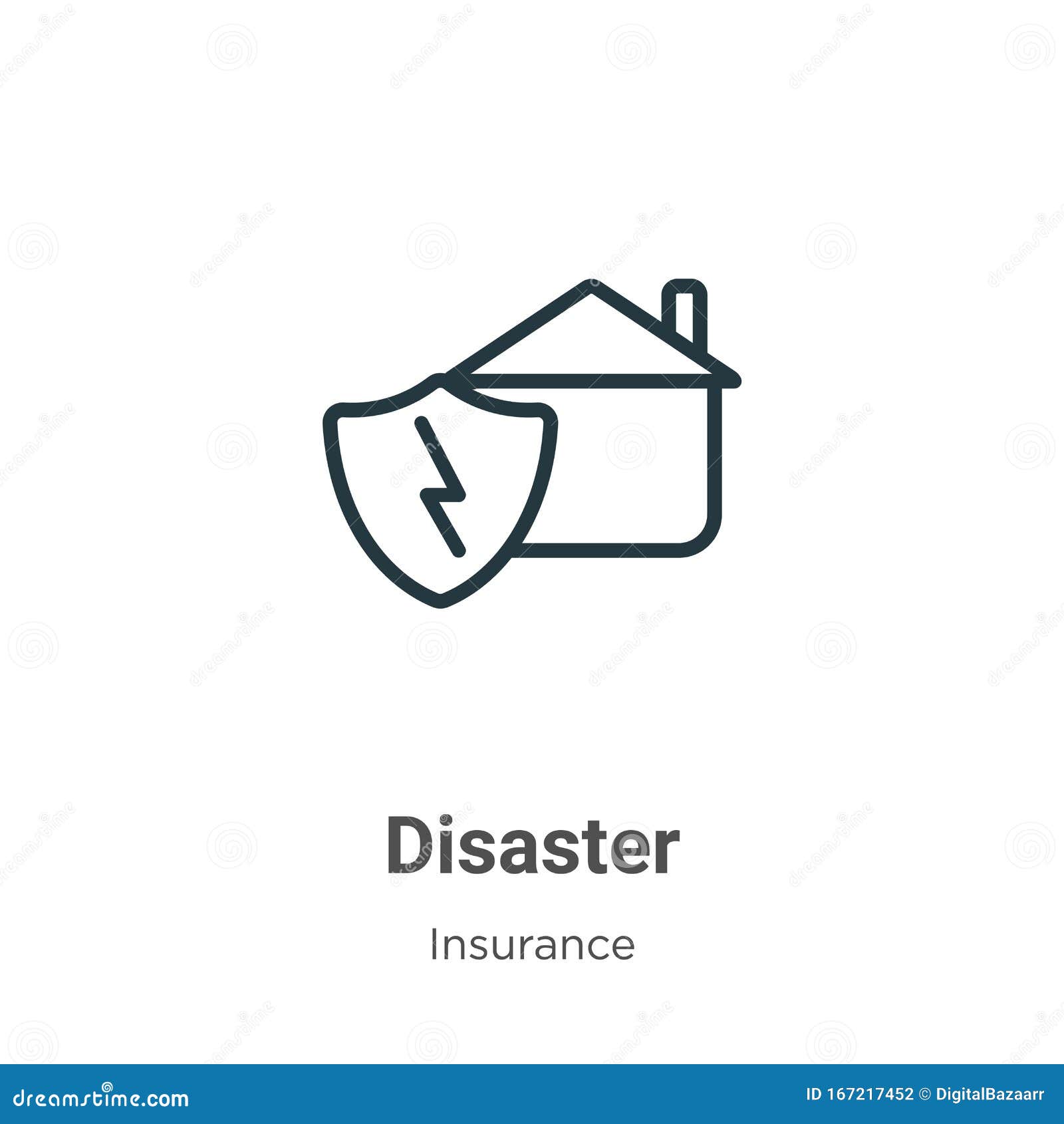 Disaster Outline Vector Icon. Thin Line Black Disaster Icon, Flat ...