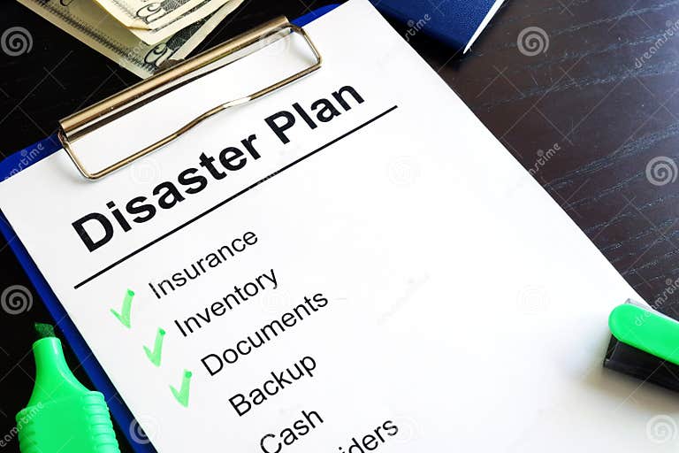 Disaster Plan. stock image. Image of plan, checklist - 100858915