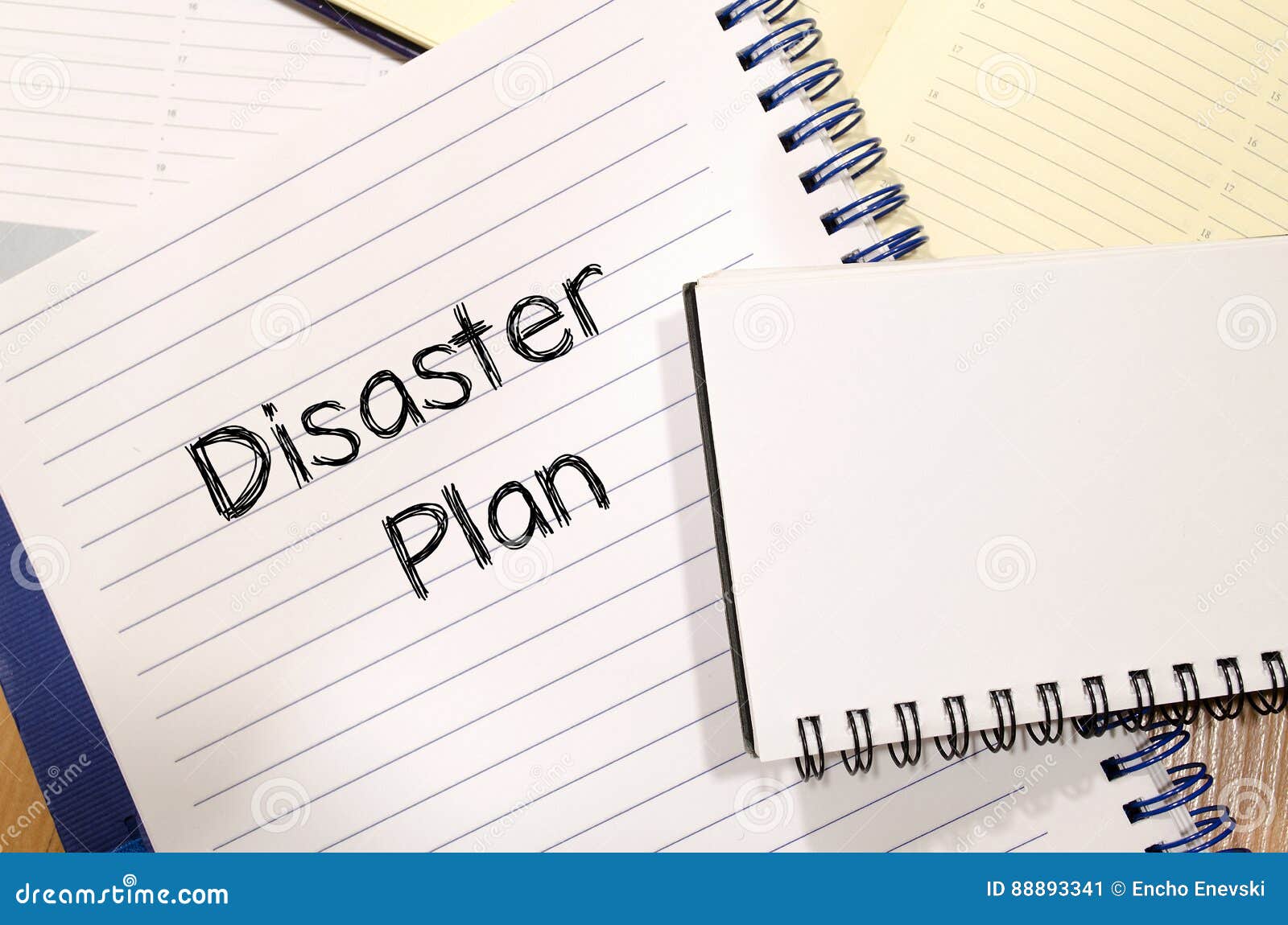 Disaster plan text concept stock image. Image of positive - 88893341