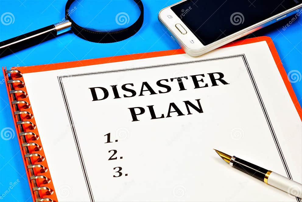 Disaster Plan-text Inscription on the Form on the Folder. Stock Photo ...
