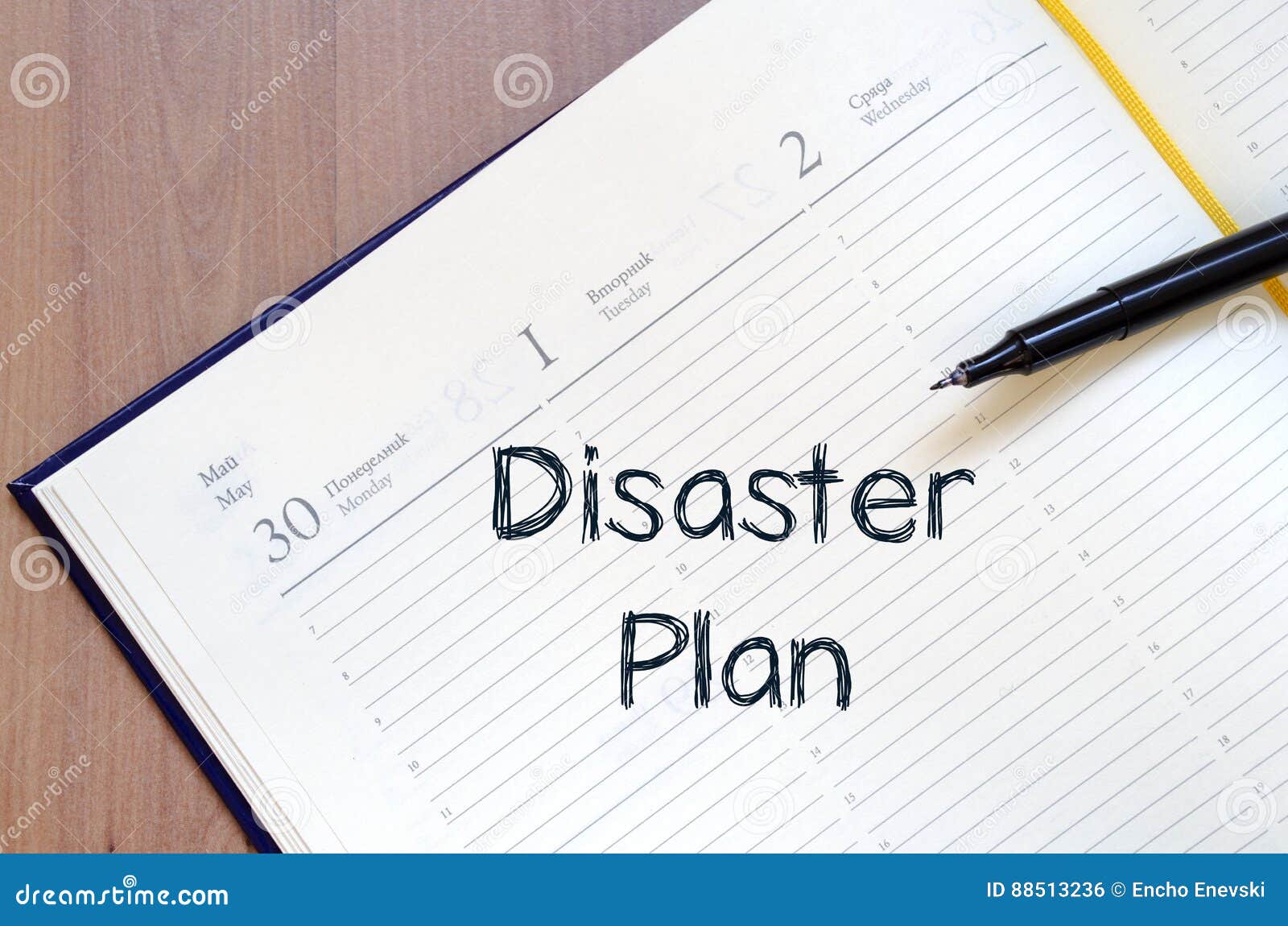 Disaster Plan Write on Notebook Stock Photo - Image of endure, problem ...