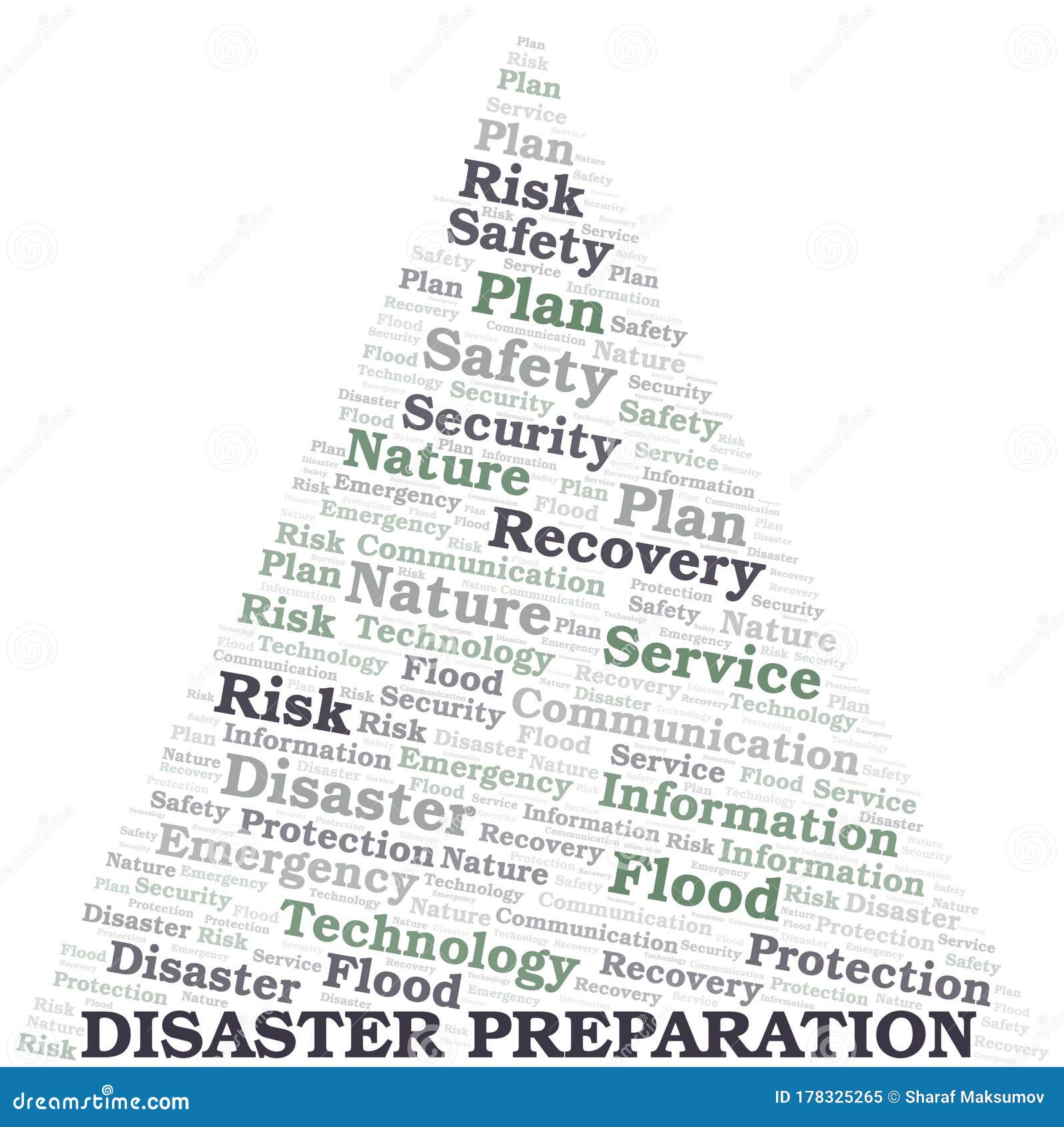 Disaster Preparation Typography Vector Word Cloud. Stock Illustration ...