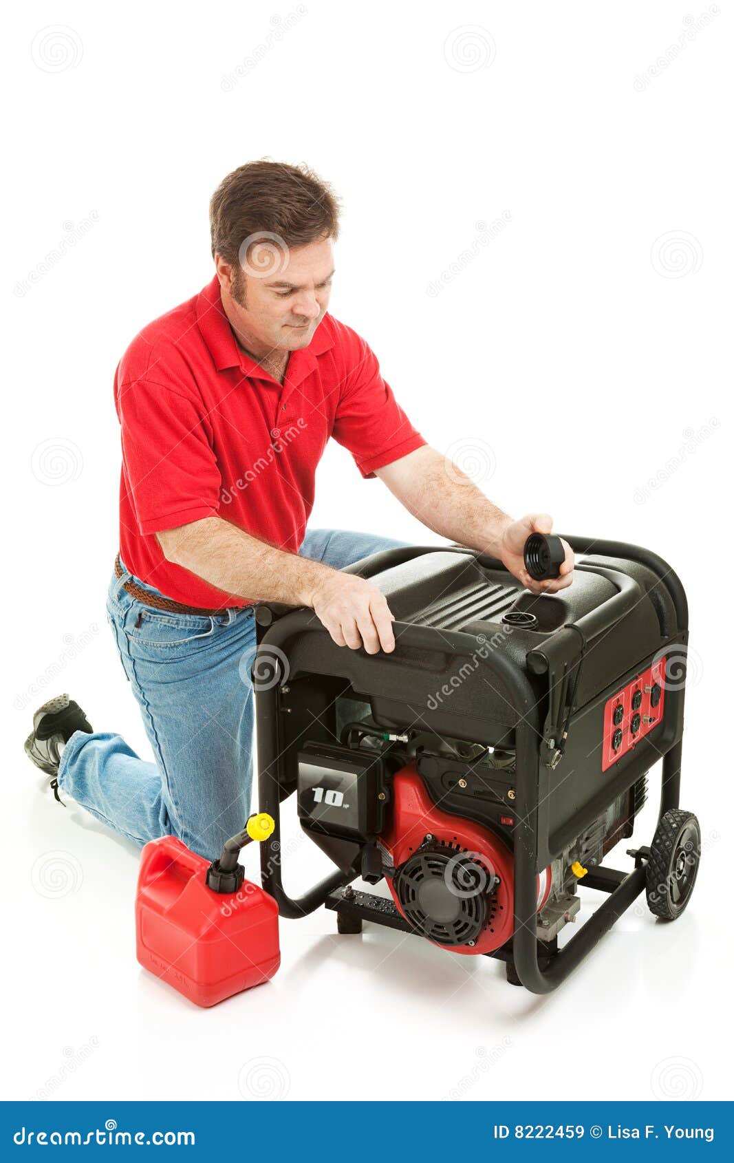 Disaster Preparedness - Checking Generator Stock Image - Image of ...