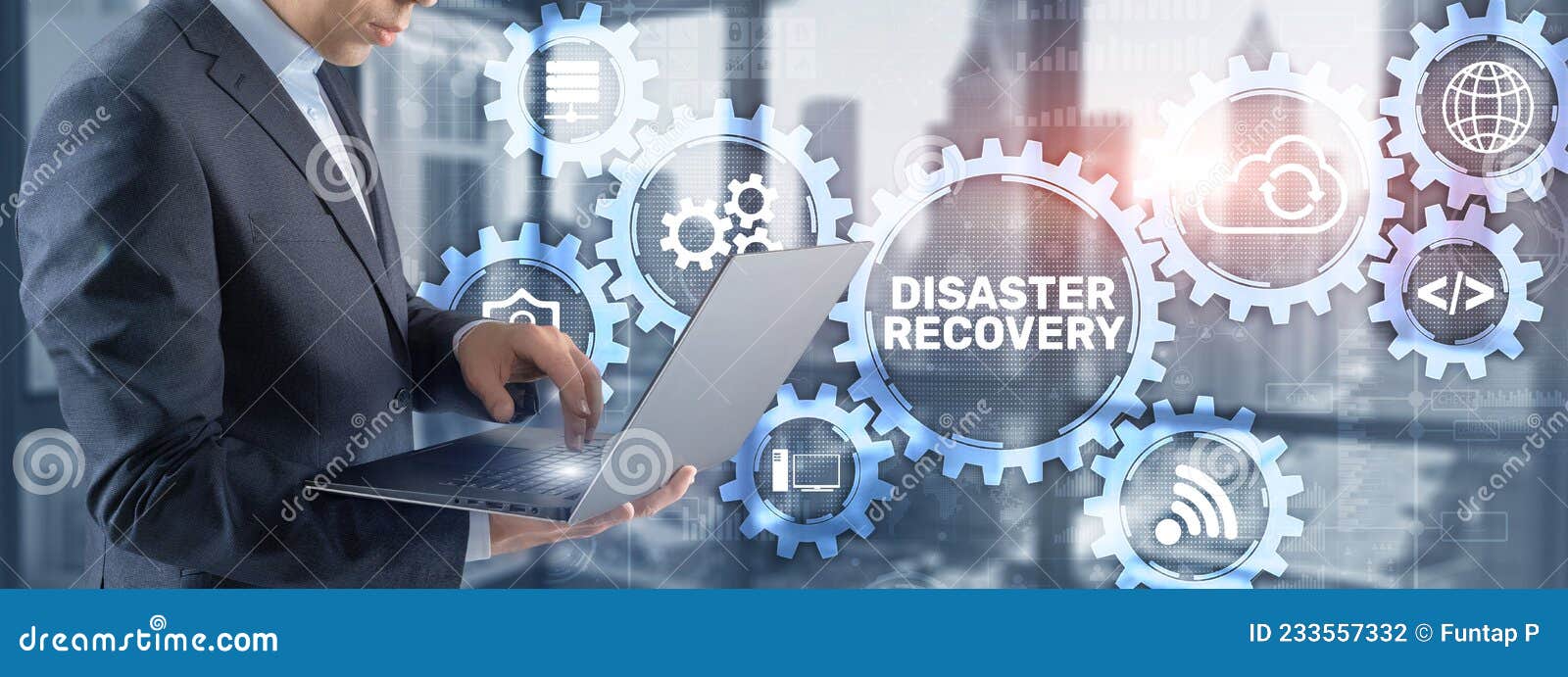 DIsaster Recovery Backup Data Protection. Internet Technology Concept ...