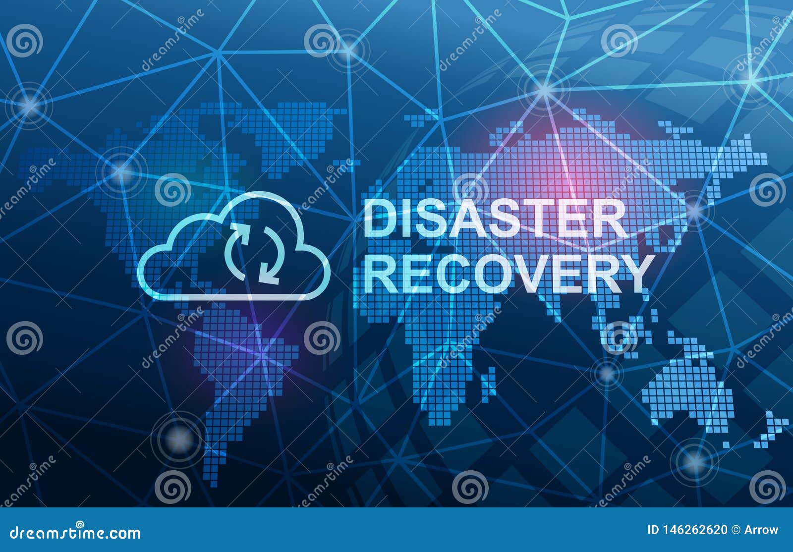 Disaster Recovery Cloud Server Data Loss Prevention Concept Background ...