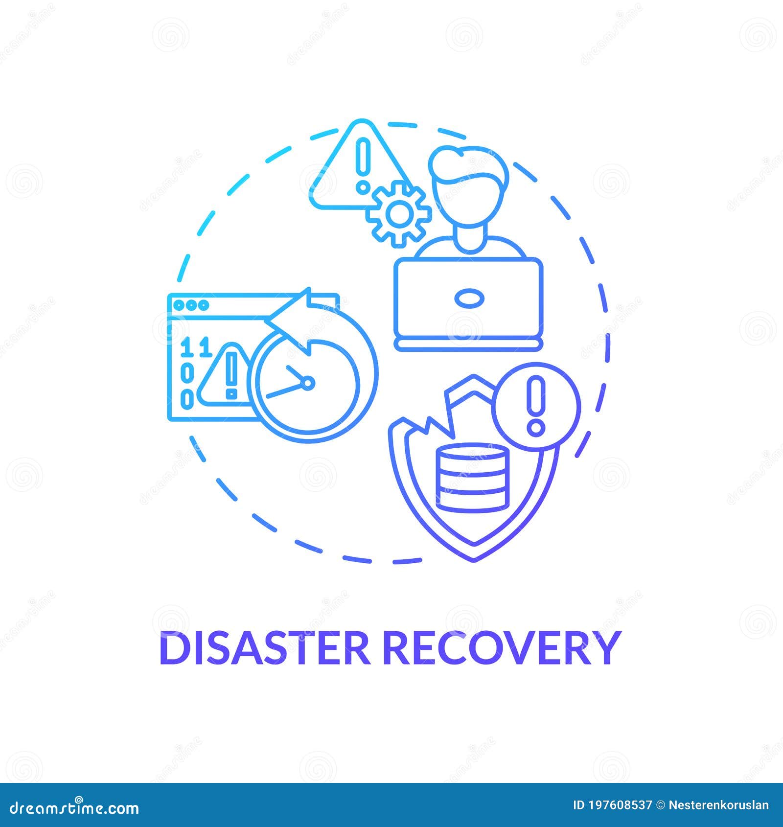 Disaster Recovery Concept Icon Stock Vector - Illustration of control ...