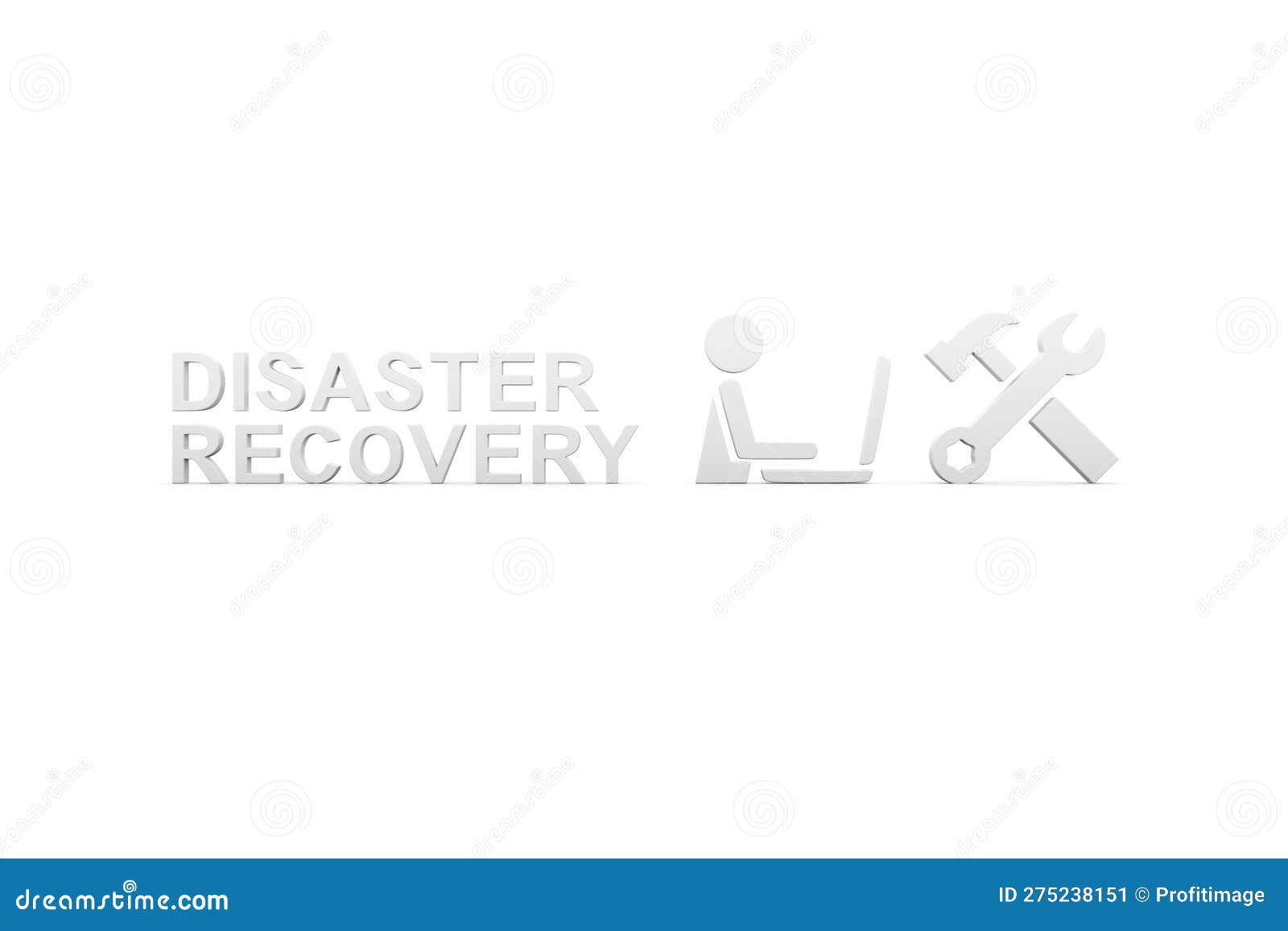 DISASTER RECOVERY Concept White Background 3d Stock Illustration ...