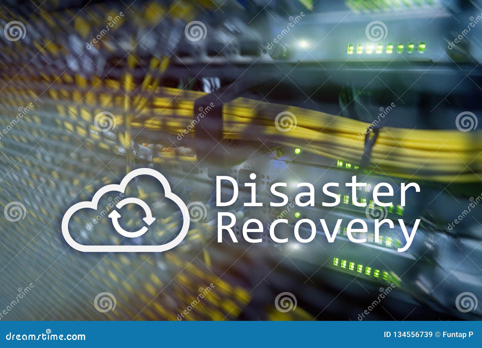 DIsaster Recovery. Data Loss Prevention. Server Room On Background ...