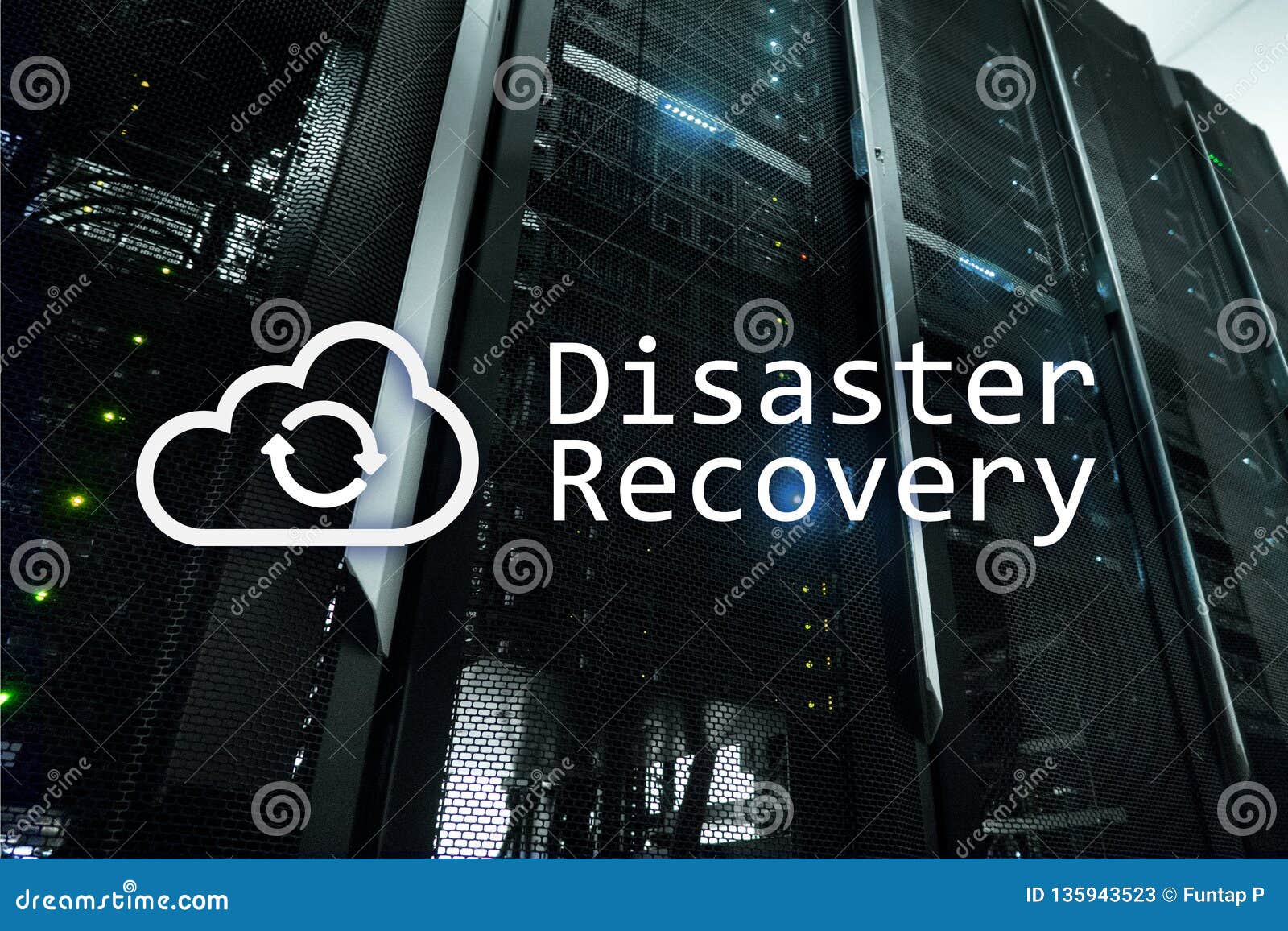 DIsaster Recovery. Data Loss Prevention. Server Room On Background ...