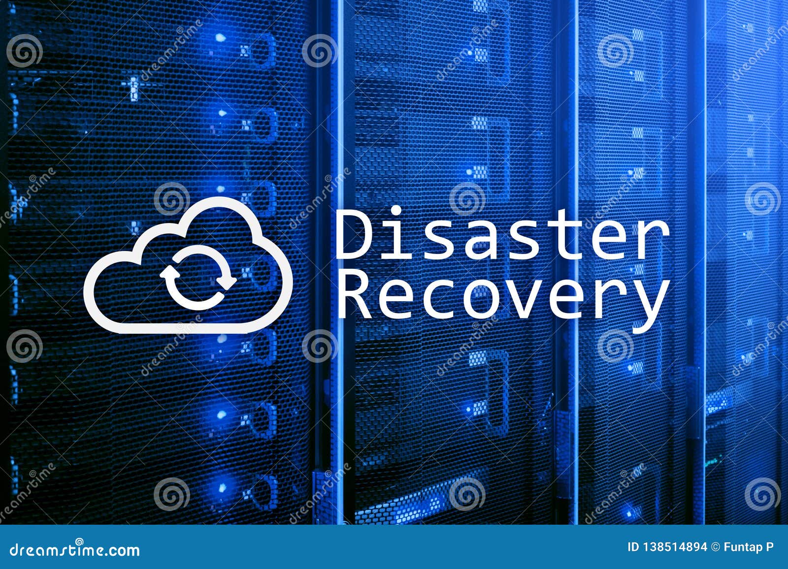 DIsaster Recovery. Data Loss Prevention. Server Room On Background ...