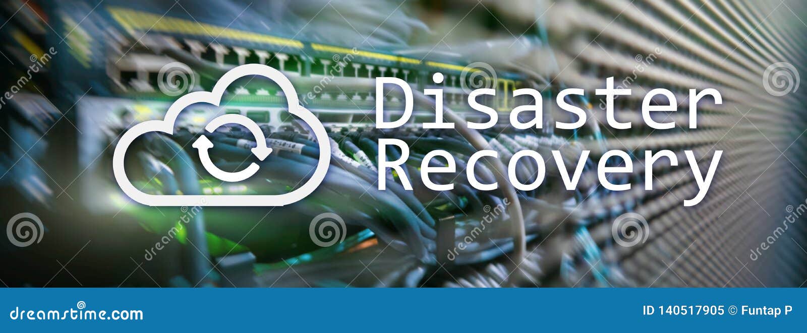 DIsaster Recovery. Data Loss Prevention. Server Room On Background ...