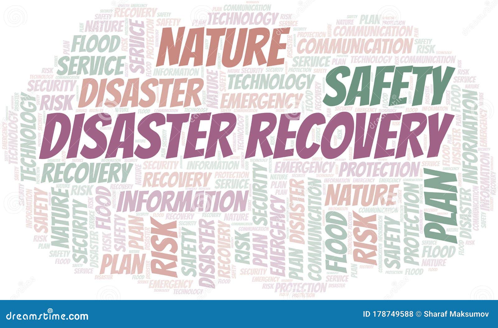 Disaster Recovery Typography Vector Word Cloud Stock Illustration ...
