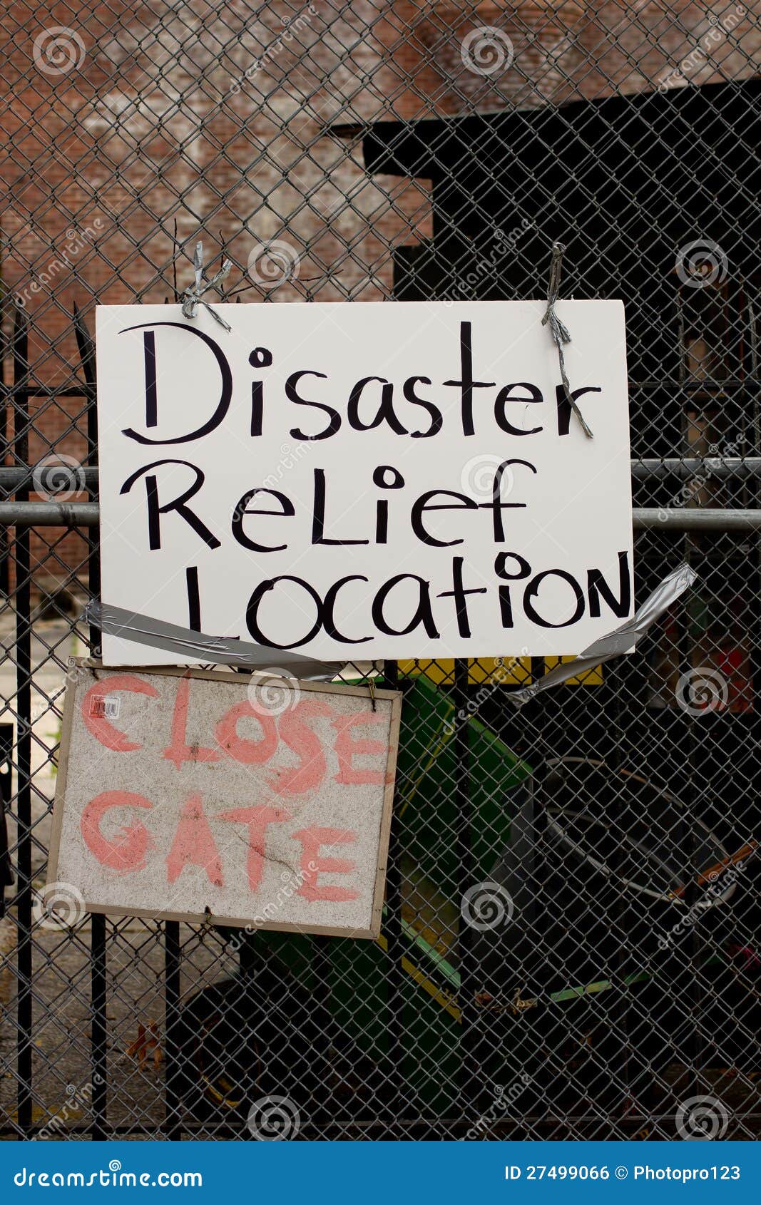Disaster Relief Sign stock photo. Image of evacuation - 27499066