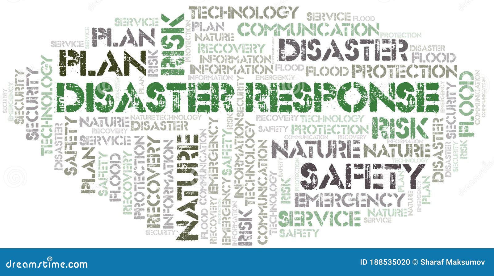 Disaster Response Typography Vector Word Cloud. Stock Vector ...