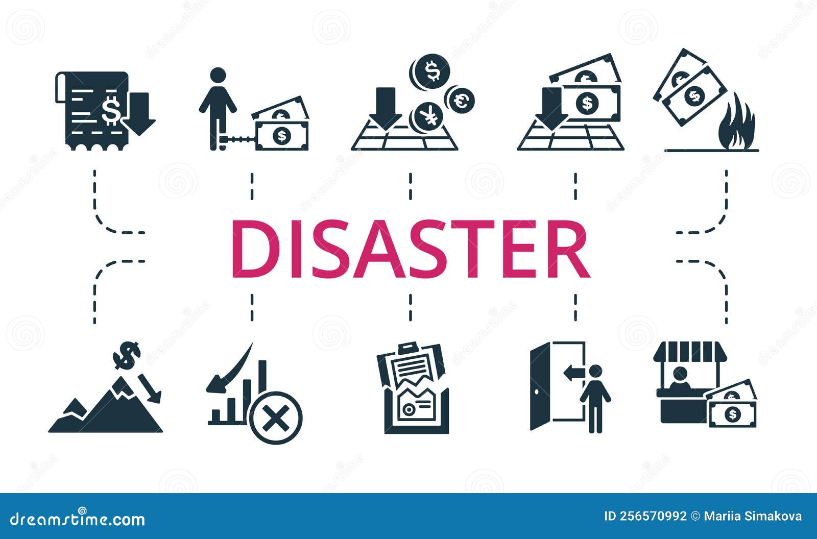 Disaster Set Icon. Editable Icons Disaster Theme Such As Liquidation ... Disaster Set Icon. Editable Icons Disaster Theme Such As Liquidation ...