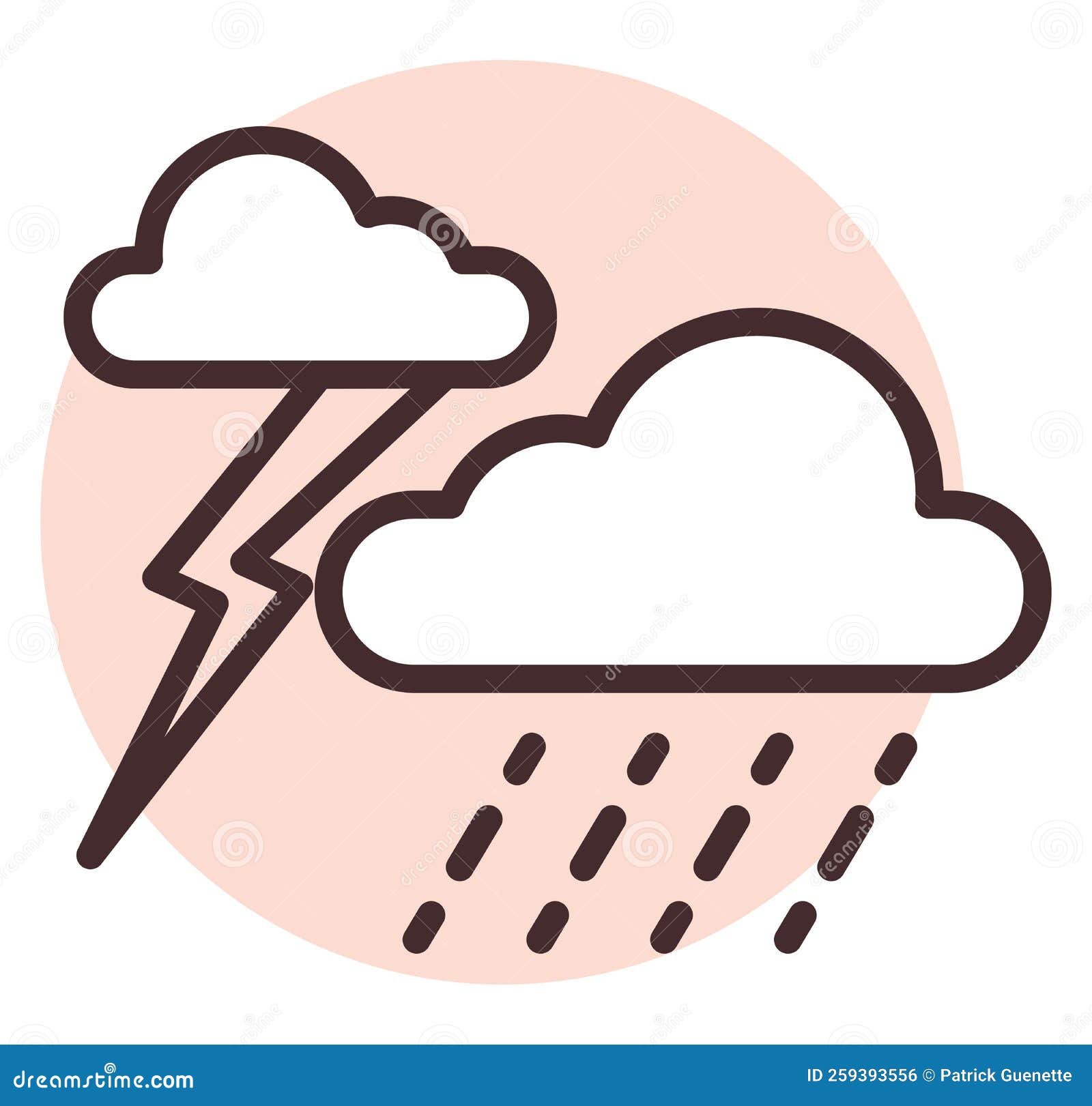 Disaster storm, icon stock vector. Illustration of danger - 259393556