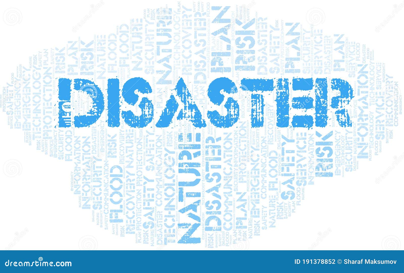 Disaster Typography Word Cloud. Stock Illustration - Illustration of ...
