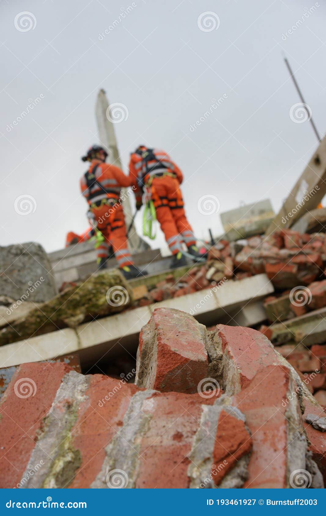 Zone Of Collapsed Rock. Police Closed Forest Stock Photo ...