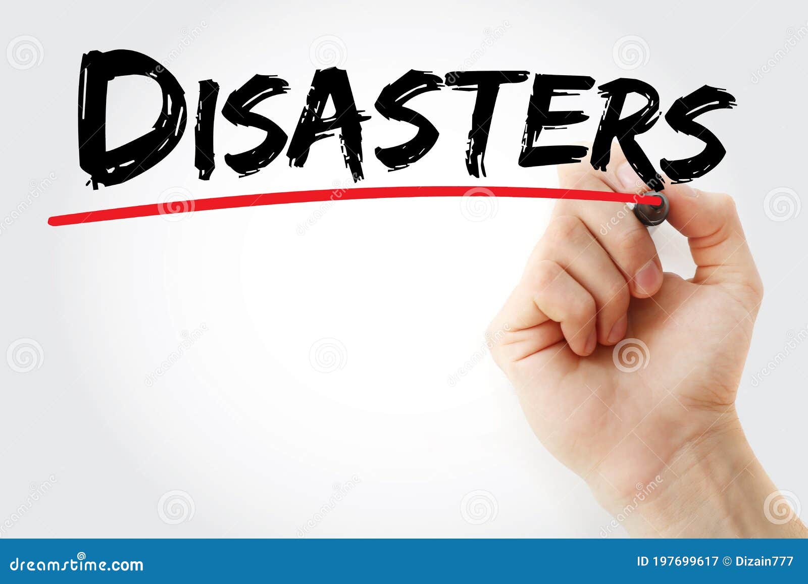 Disasters text with marker stock image. Image of climate - 197699617