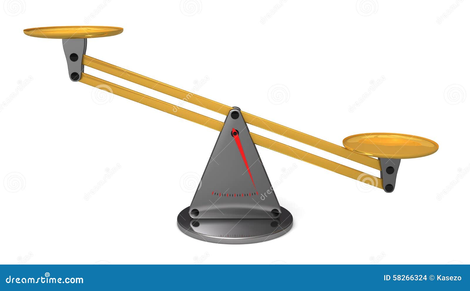 Disbalanced golden scales. stock illustration. Illustration of scales ...