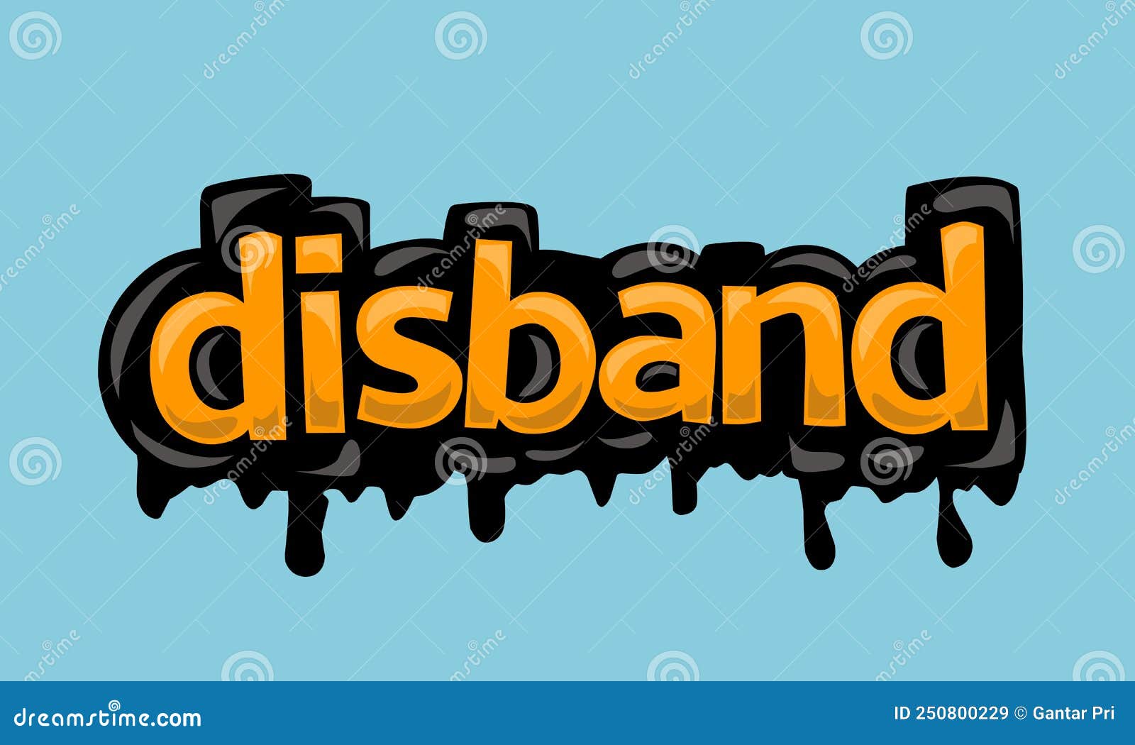 DISBAND Writing Vector Design on Blue Background Stock Illustration ...