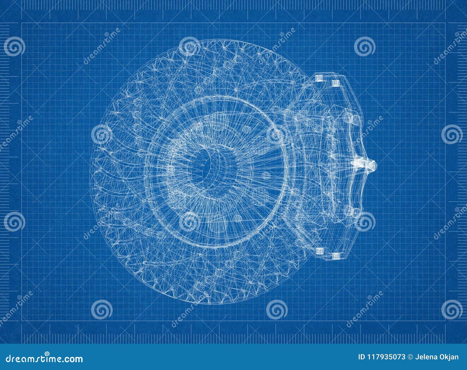 Disc Brake Architect Blueprint Stock Illustration - Illustration of ...