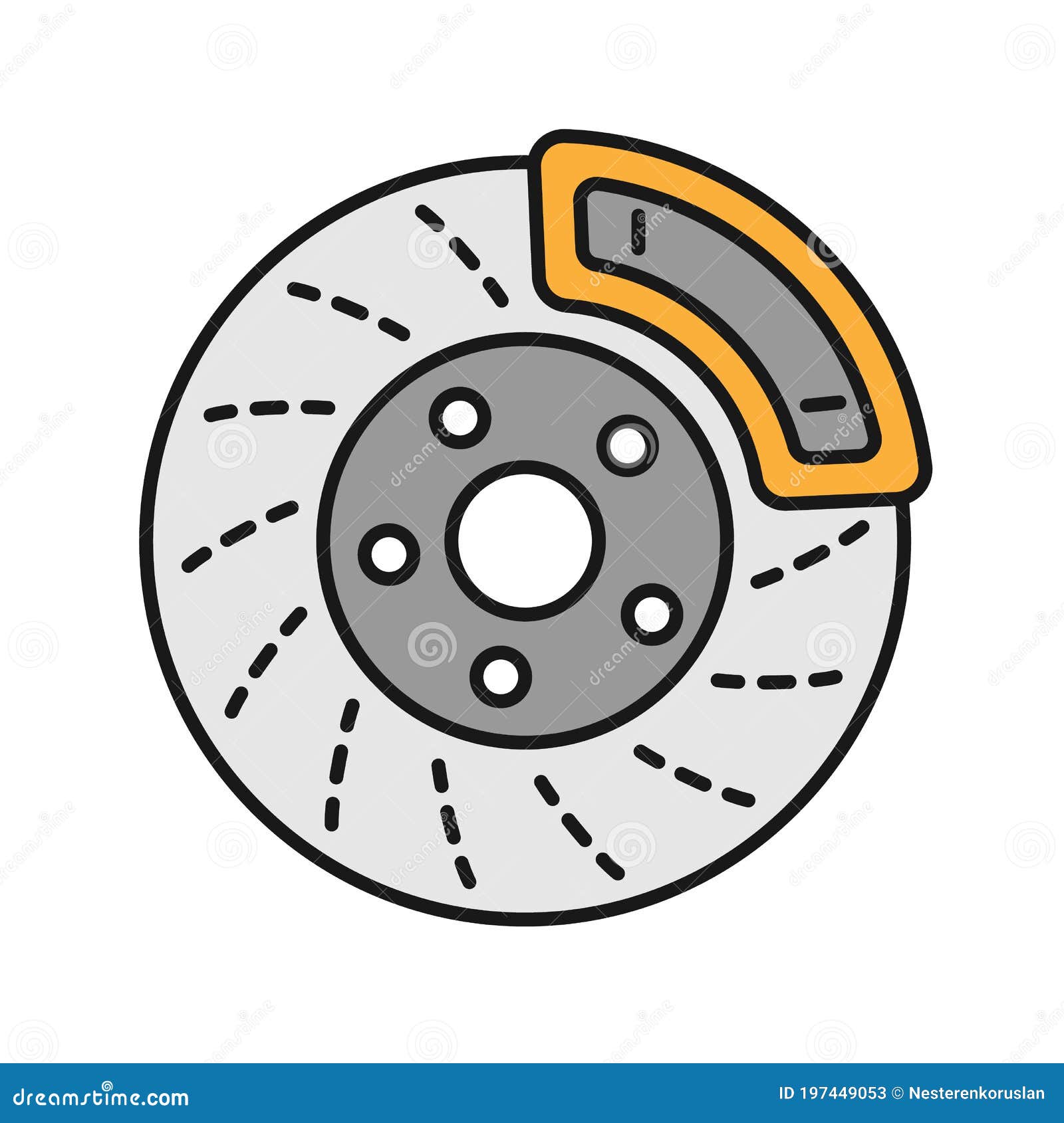 Disc Brake with Caliper Color Icon Stock Vector - Illustration of style ...