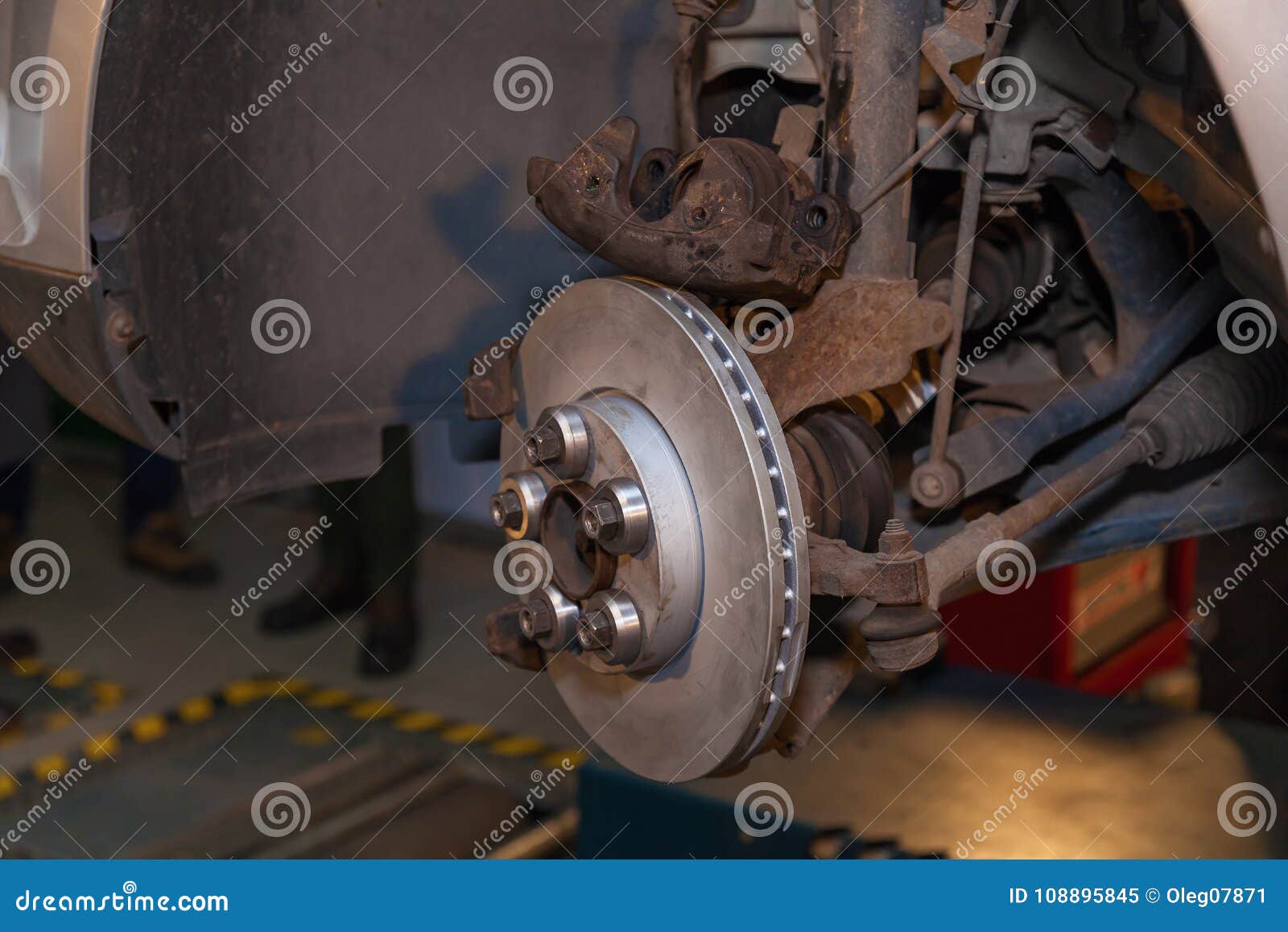 Disc brake in the car. stock image. Image of industrial - 108895845