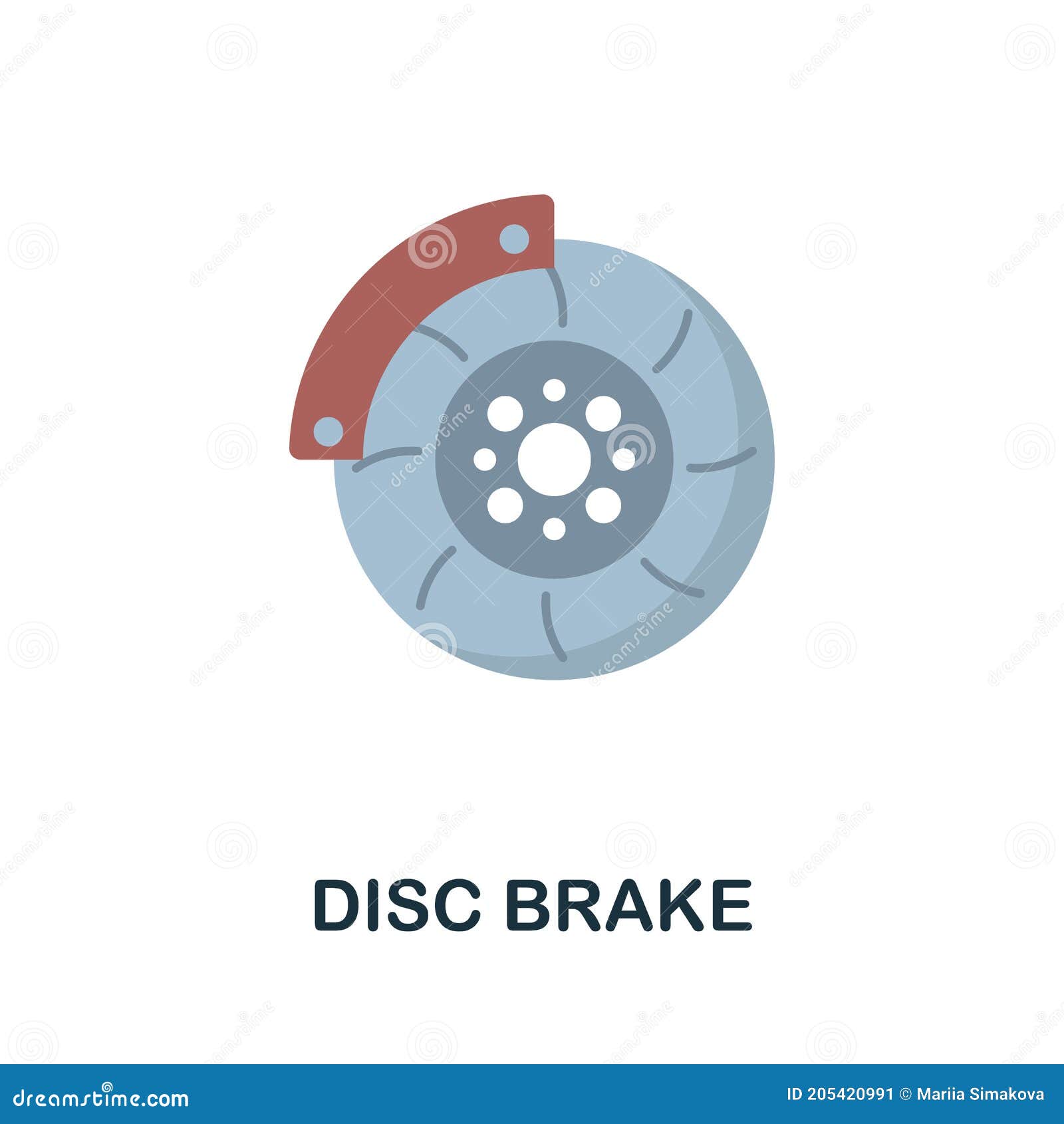Disc Brake Flat Icon. Color Simple Element from Car Servise Collection ...