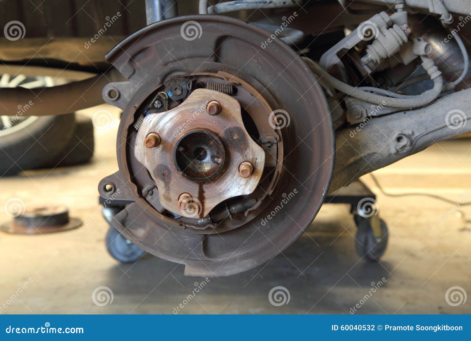 Disc brake hub of the car stock photo. Image of maintenance - 60040532