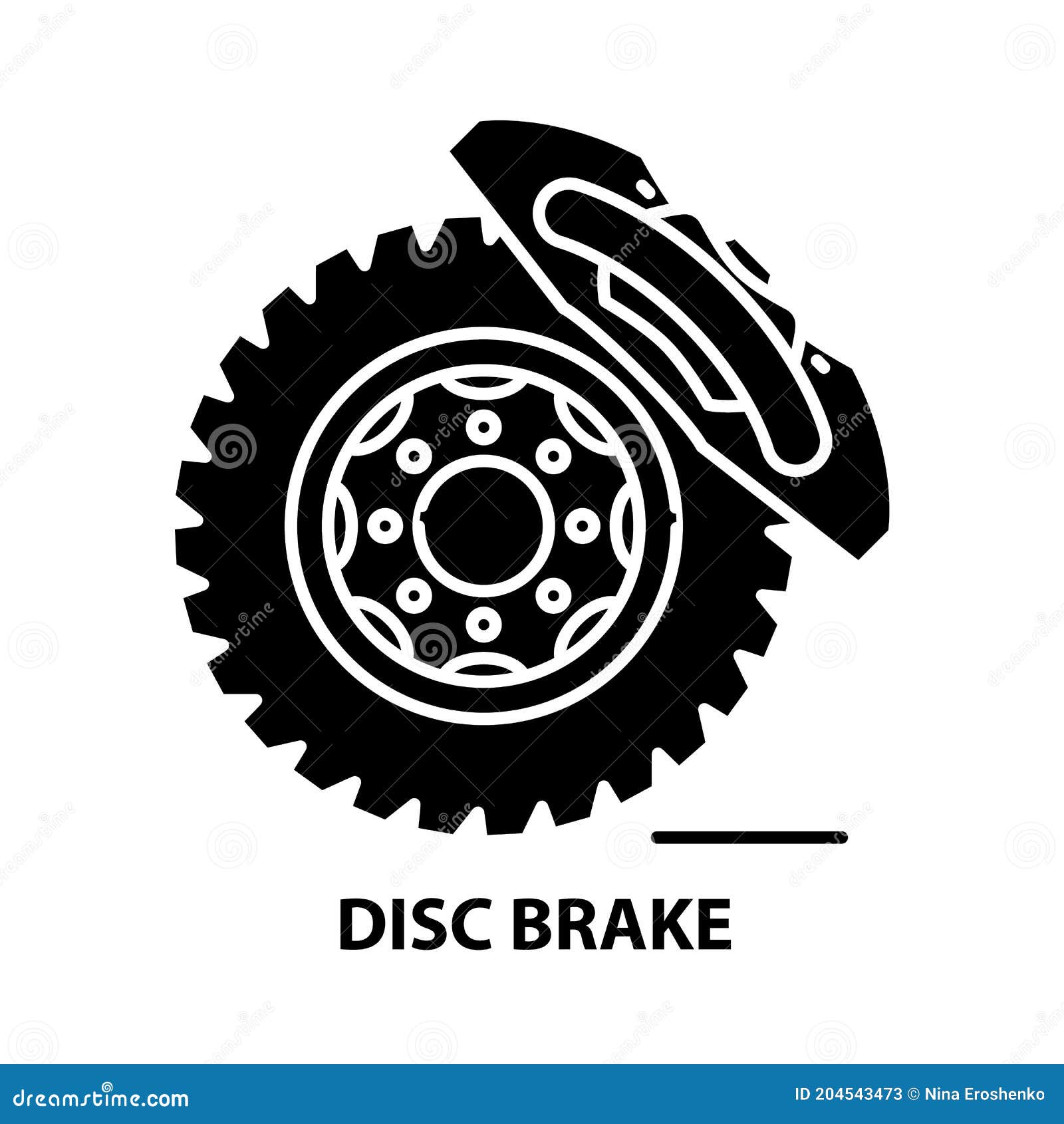 Disc Brake Icon, Black Vector Sign with Editable Strokes, Concept ...