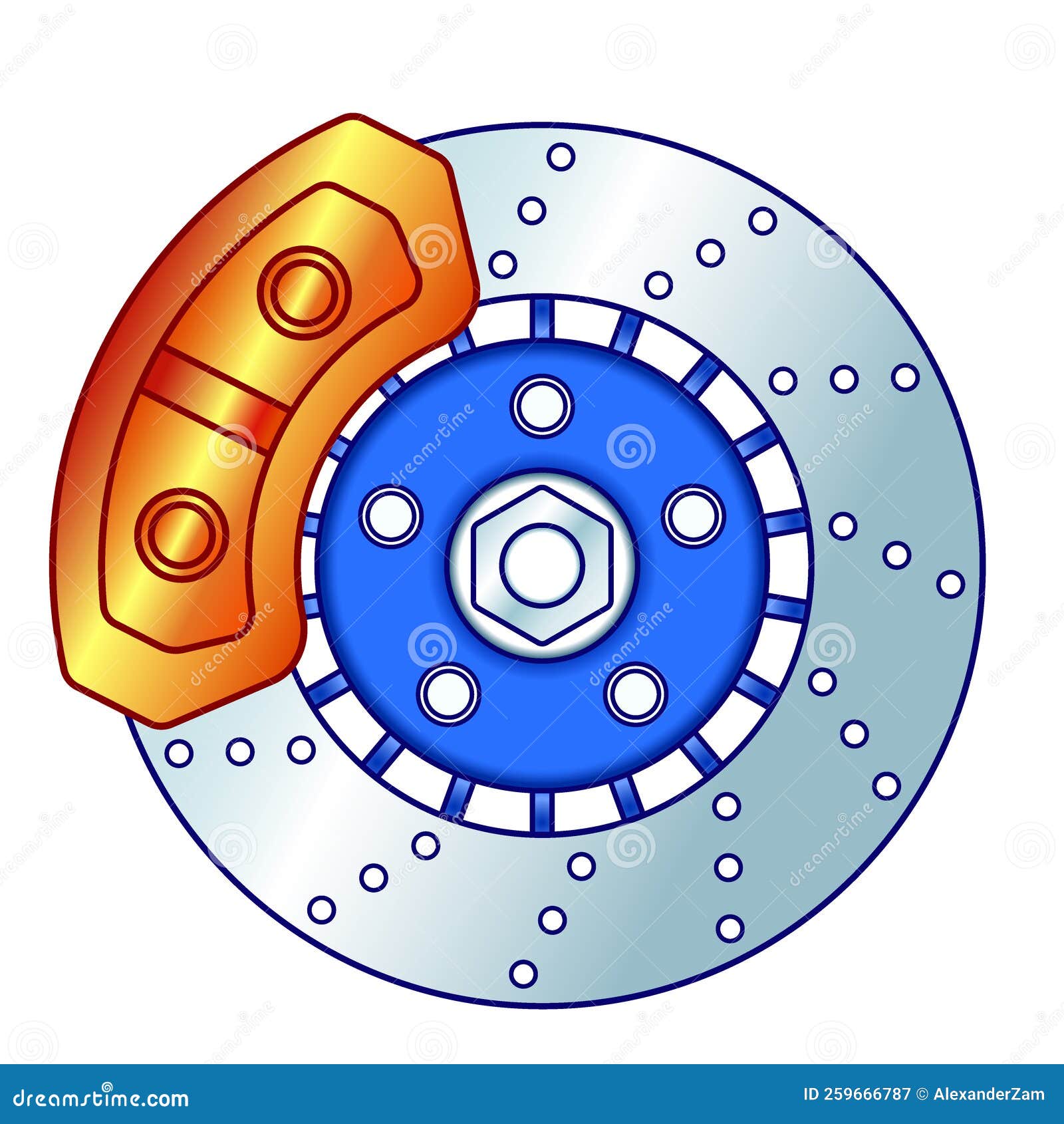 Disc brake illustration stock vector. Illustration of system - 259666787